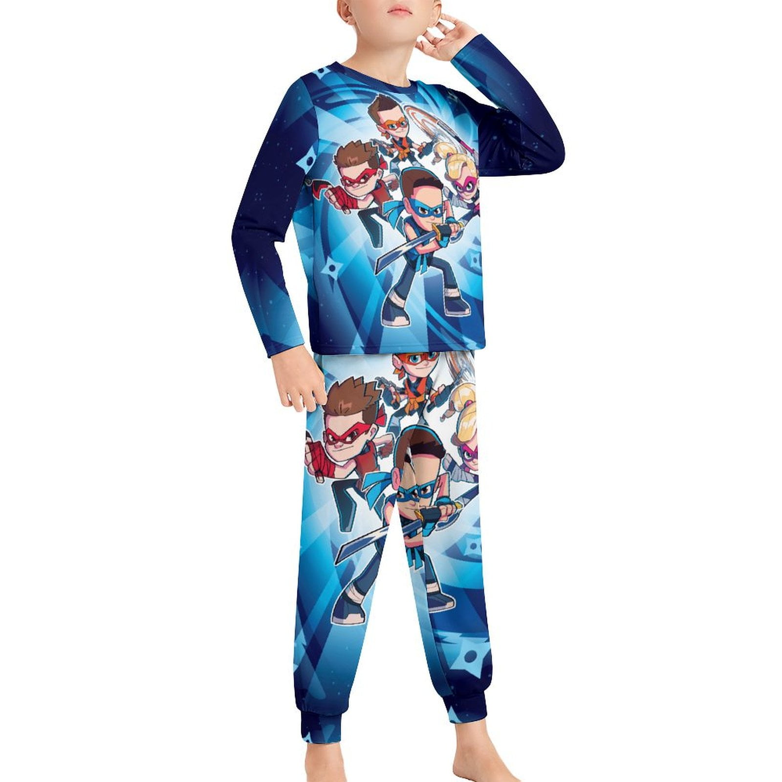 Ninja TV Kidz Pajama Suit Sleepwear Long Sleeve Pants And Tops 2-Piece ...