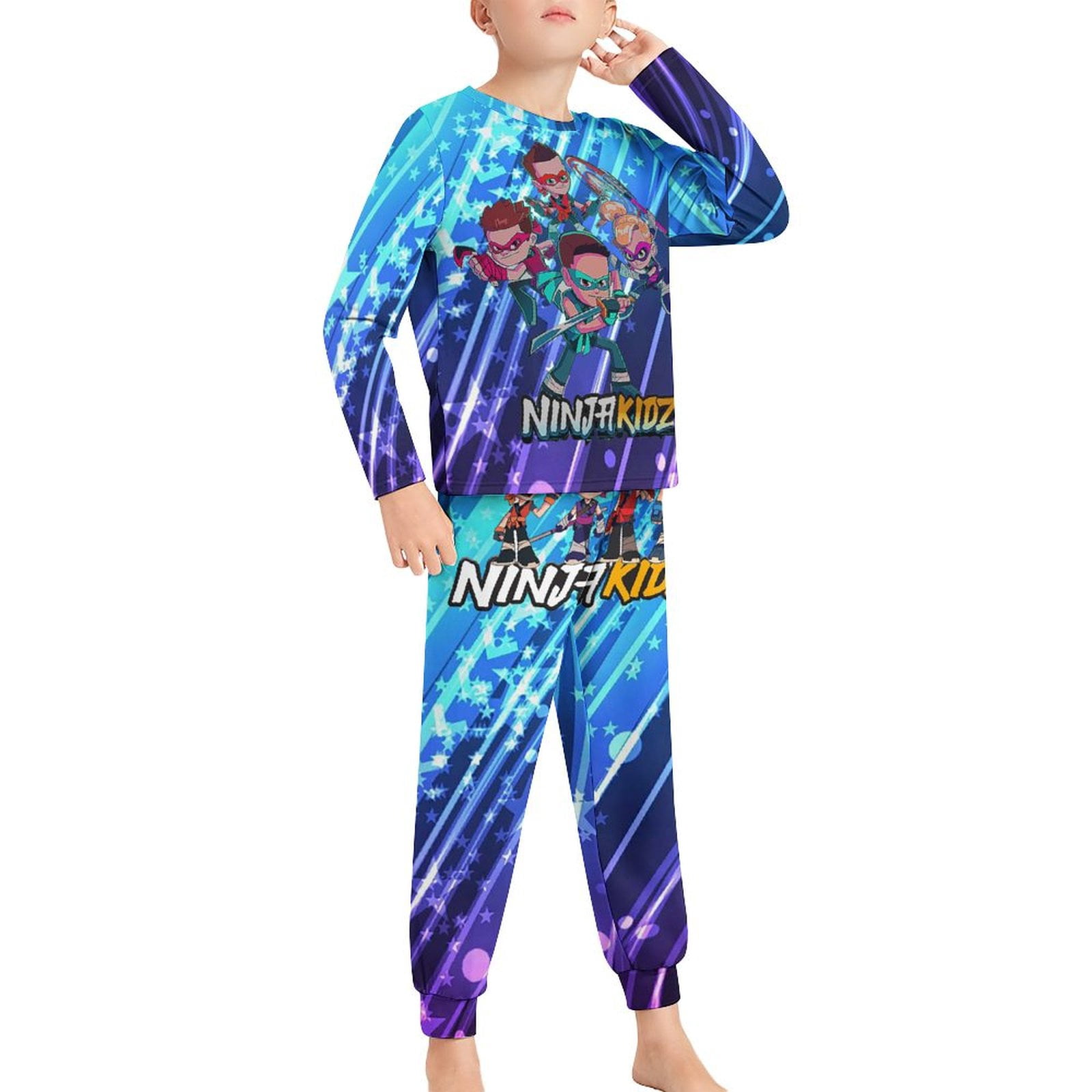 Ninja TV Kidz Pajama Suit Sleepwear Long Sleeve Pants And Tops 2-Piece ...