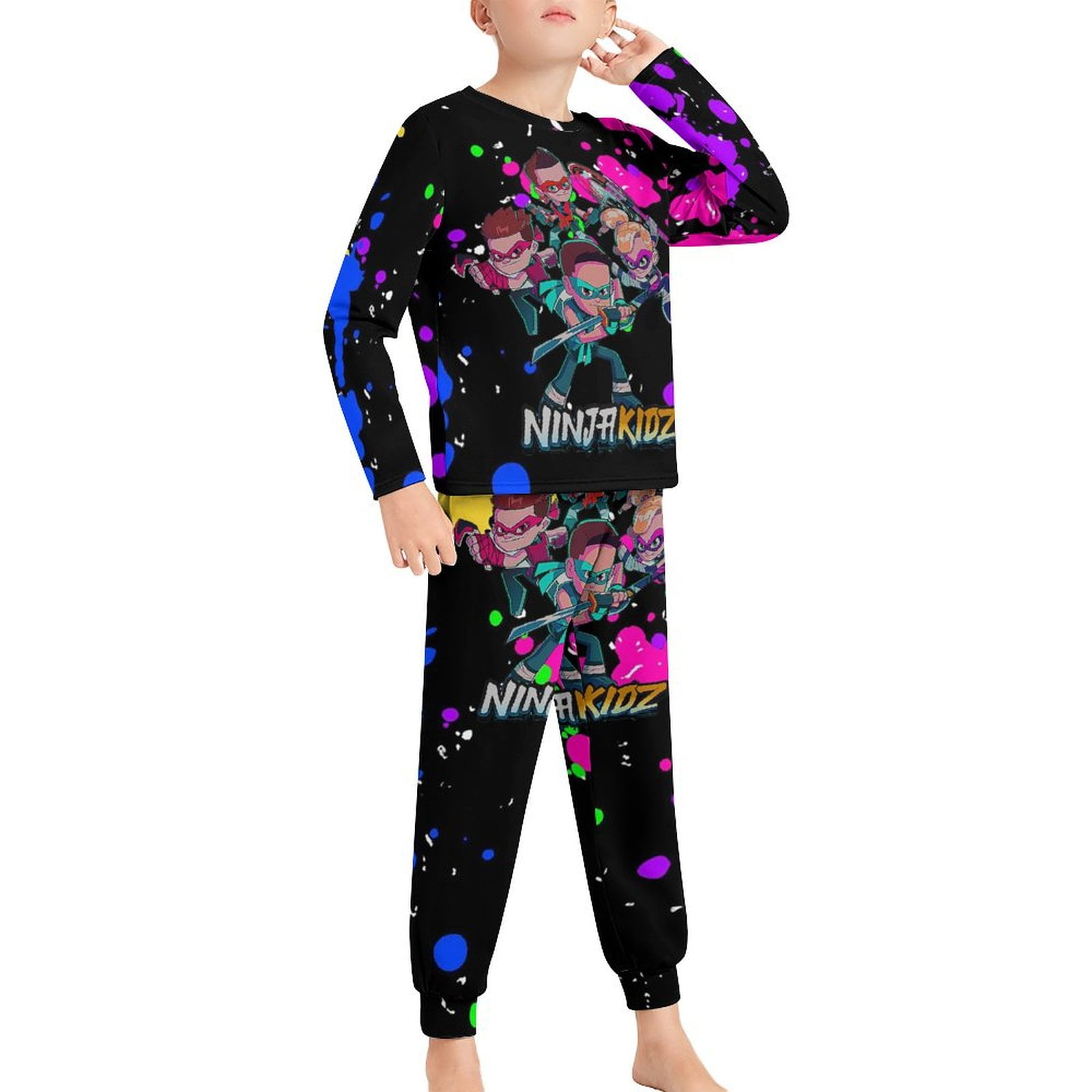 Ninja TV Kidz Pajama Suit Sleepwear Long Sleeve Pants And Tops 2-Piece ...
