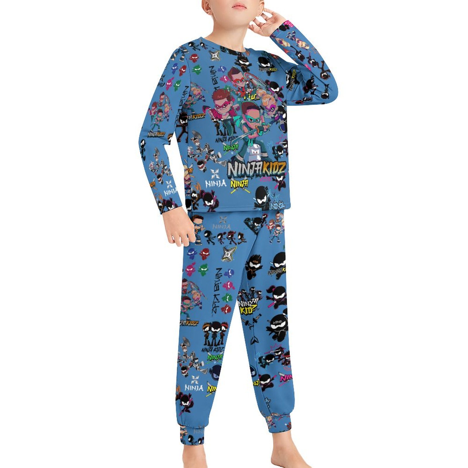 Ninja TV Kidz Pajama Suit Sleepwear Long Sleeve Pants And Tops 2-Piece ...