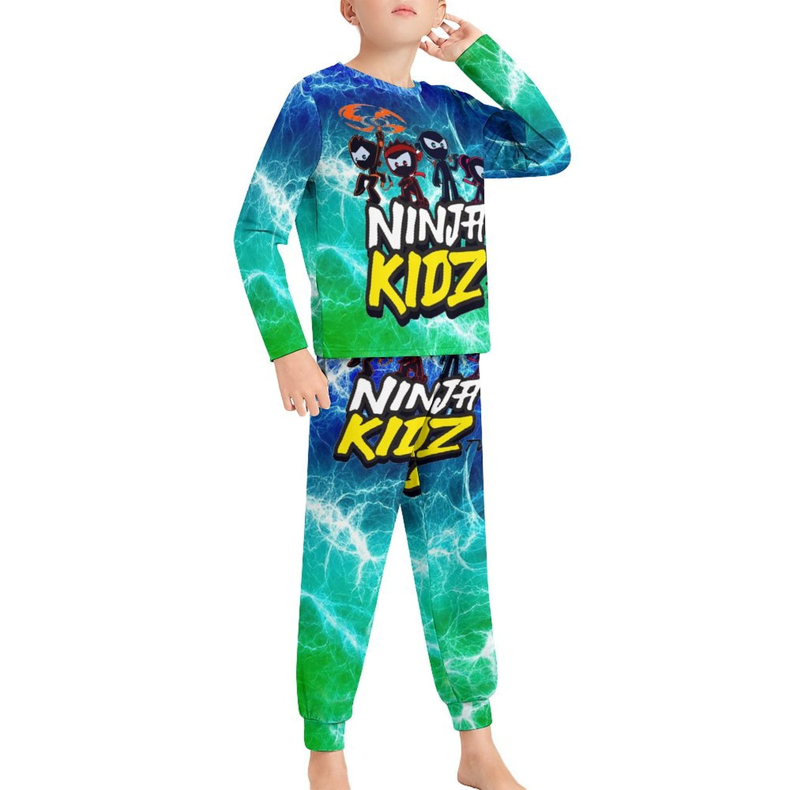 Ninja TV Kidz Pajama Suit Sleepwear Long Sleeve Pants And Tops 2-Piece ...