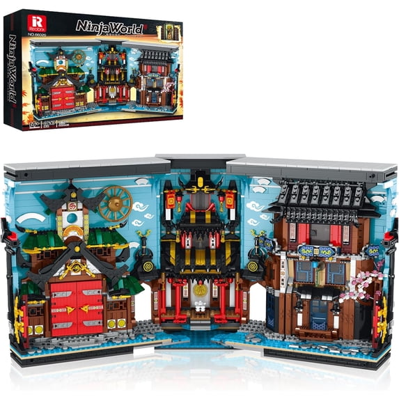 Ninja-Themed Bookend Building Set with LED Lights - 2850PCS Book Nook ...