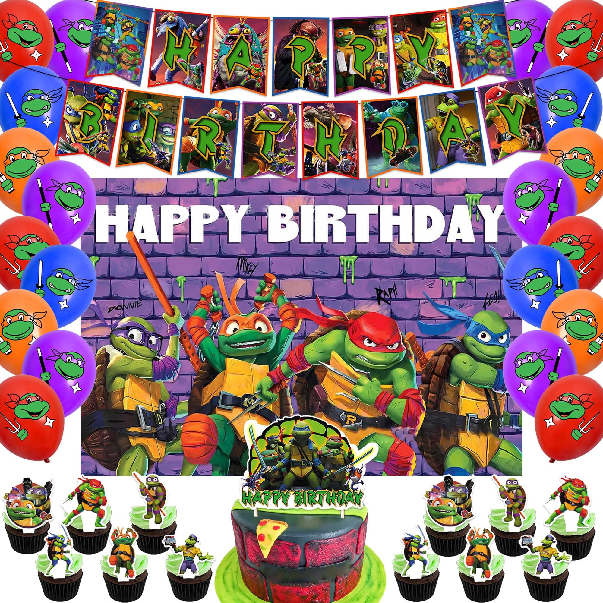 WOYINGYU Ninja Turtle Birthday Party Supplies, TMNT Decorations Set ...