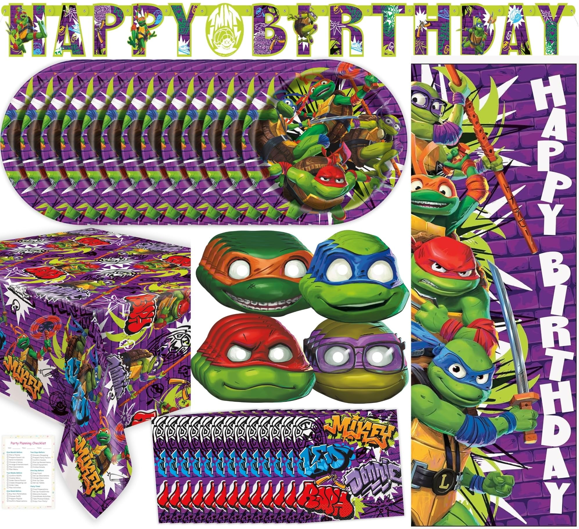 Ninja Turtle PartyUMRT Decorations - 16 Guests - Ninja Turtle Plates ...