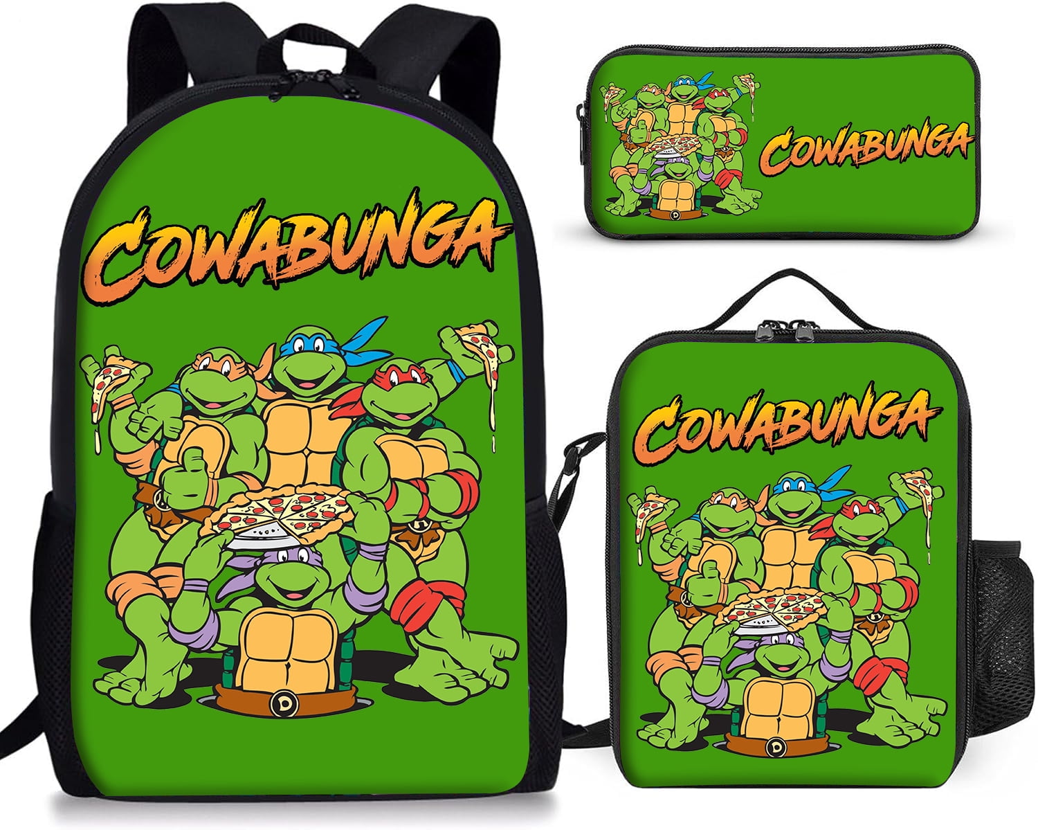 Ninja Turtle backpacks with lunchbox Large Capacity Multifunction ...