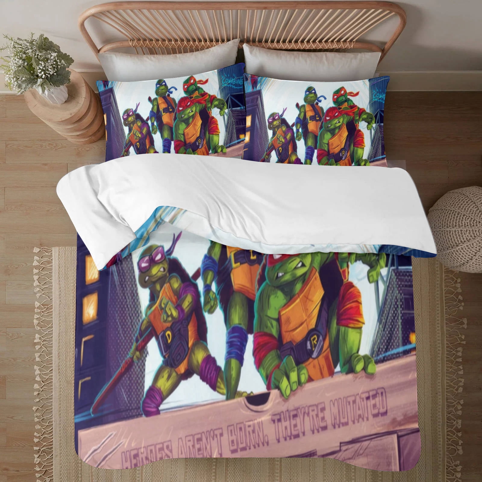 Ninja Turtles 203*228CM Three Piece Bedding Set Ninja Turtles - Walmart.com
