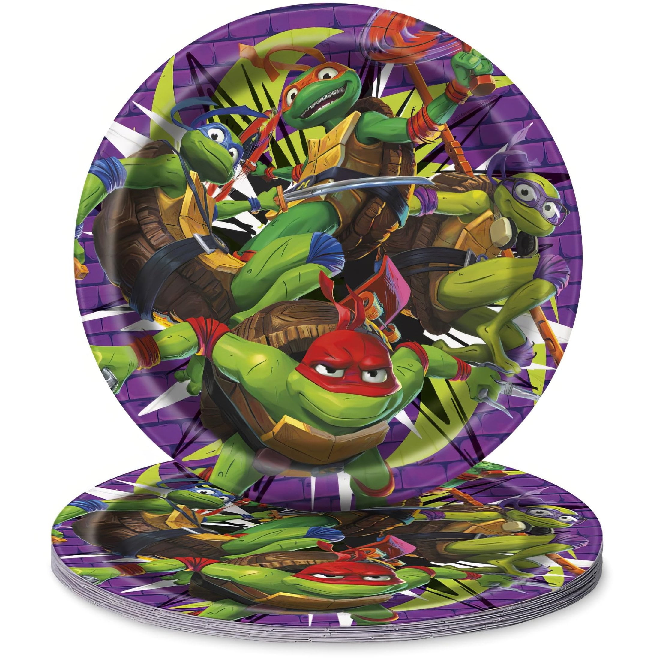 Ninja Turtles Eco-Friendly Round Dinner Plates for Themed Celebrations ...