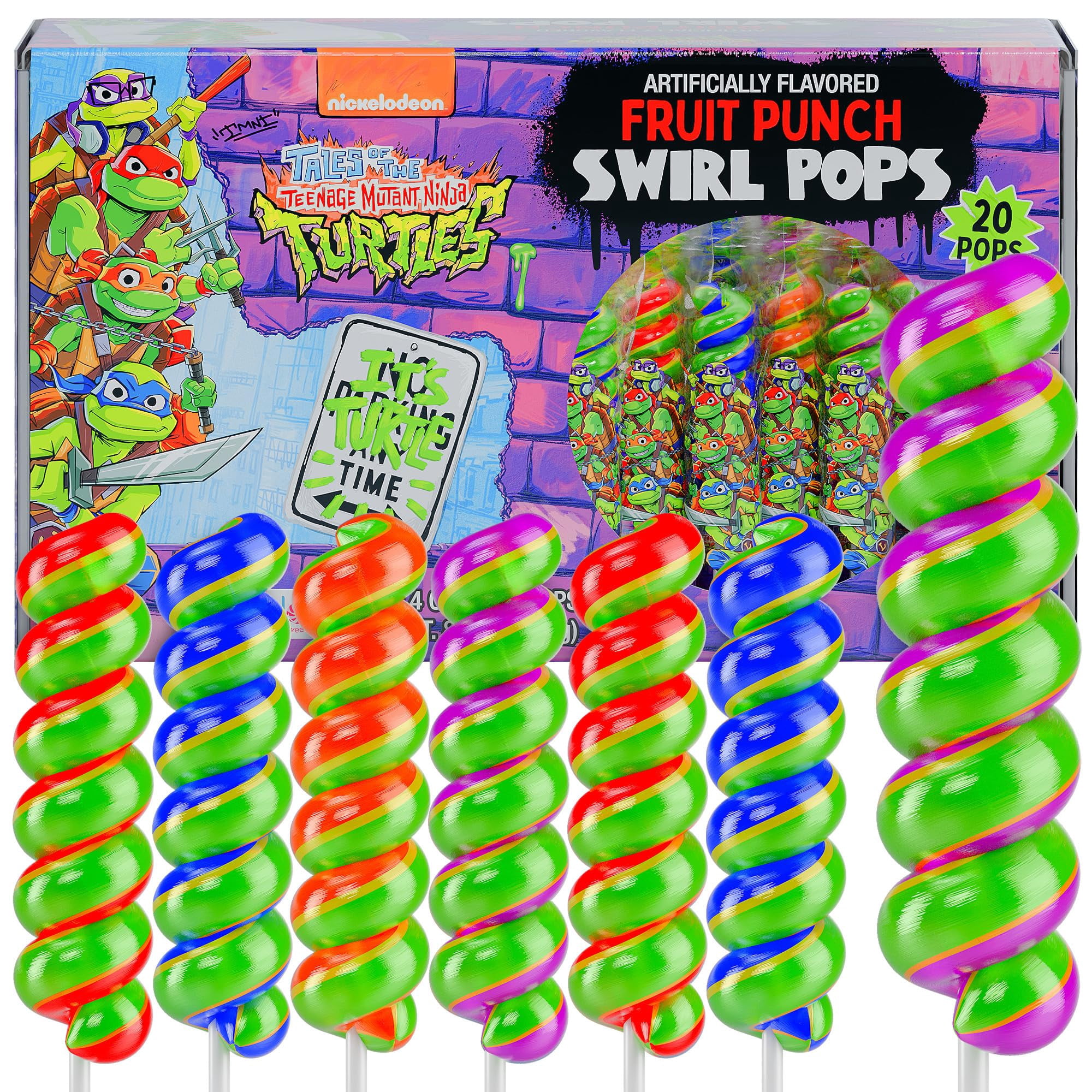 Ninja Turtles Lollipops Swirl AKF18 20pk- Ninja Turtle Candy For Ninja ...