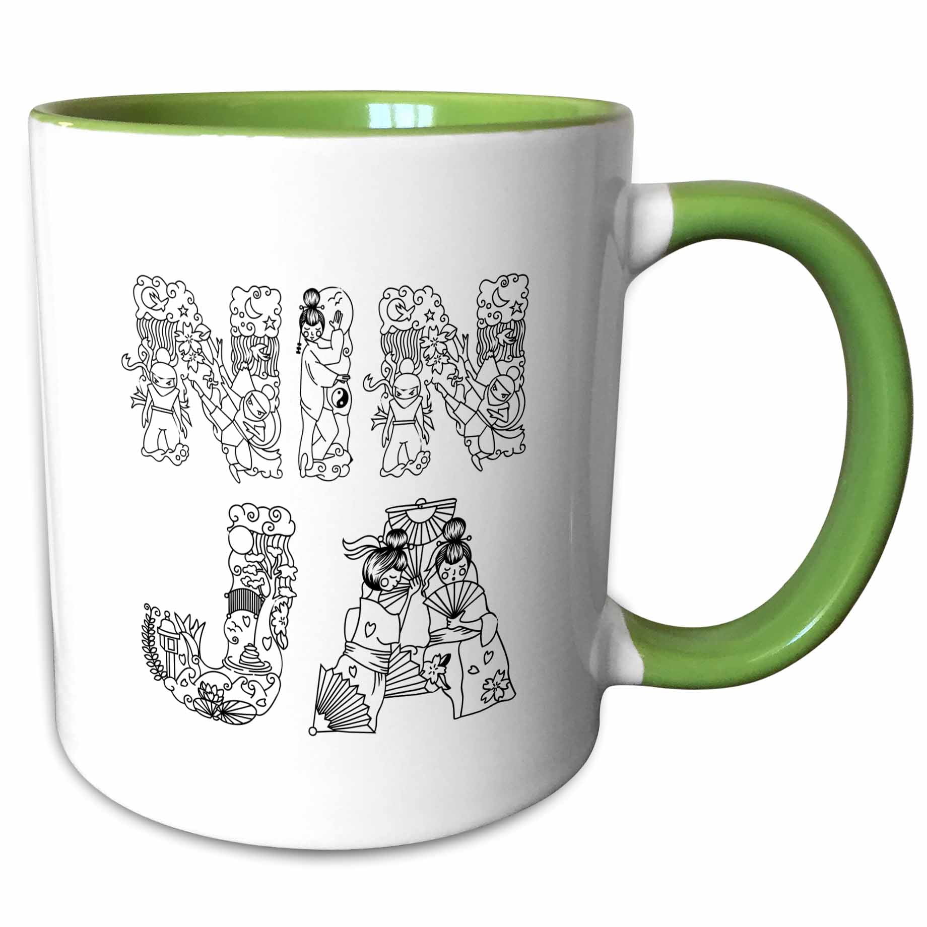 3drose, Ninja Unique Decorative Text in Two Lines - Black on White ...