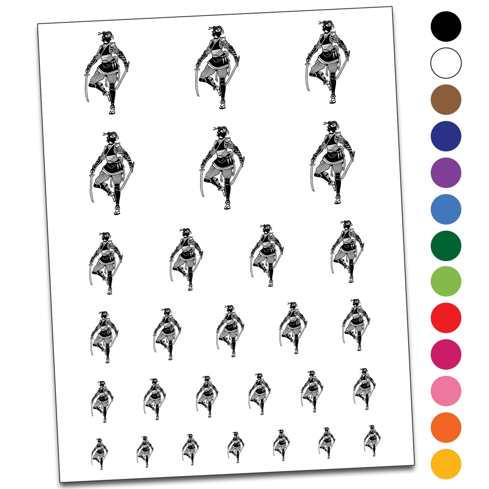 Ninja Woman Shinobi Rogue Water Resistant Temporary Tattoo Set Fake ...