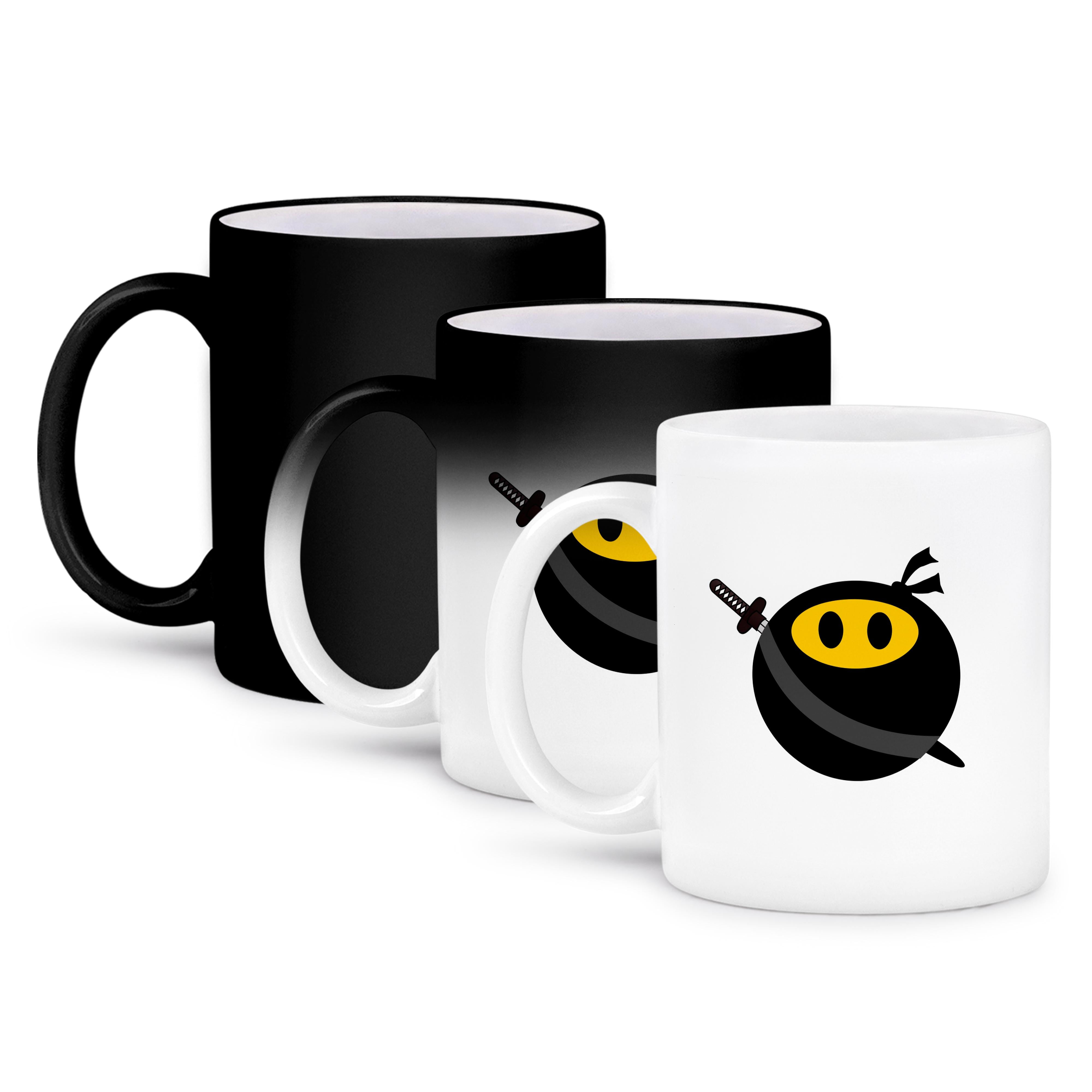 3dRose, Ninja smiling face - funny black masked yellow happy face ...