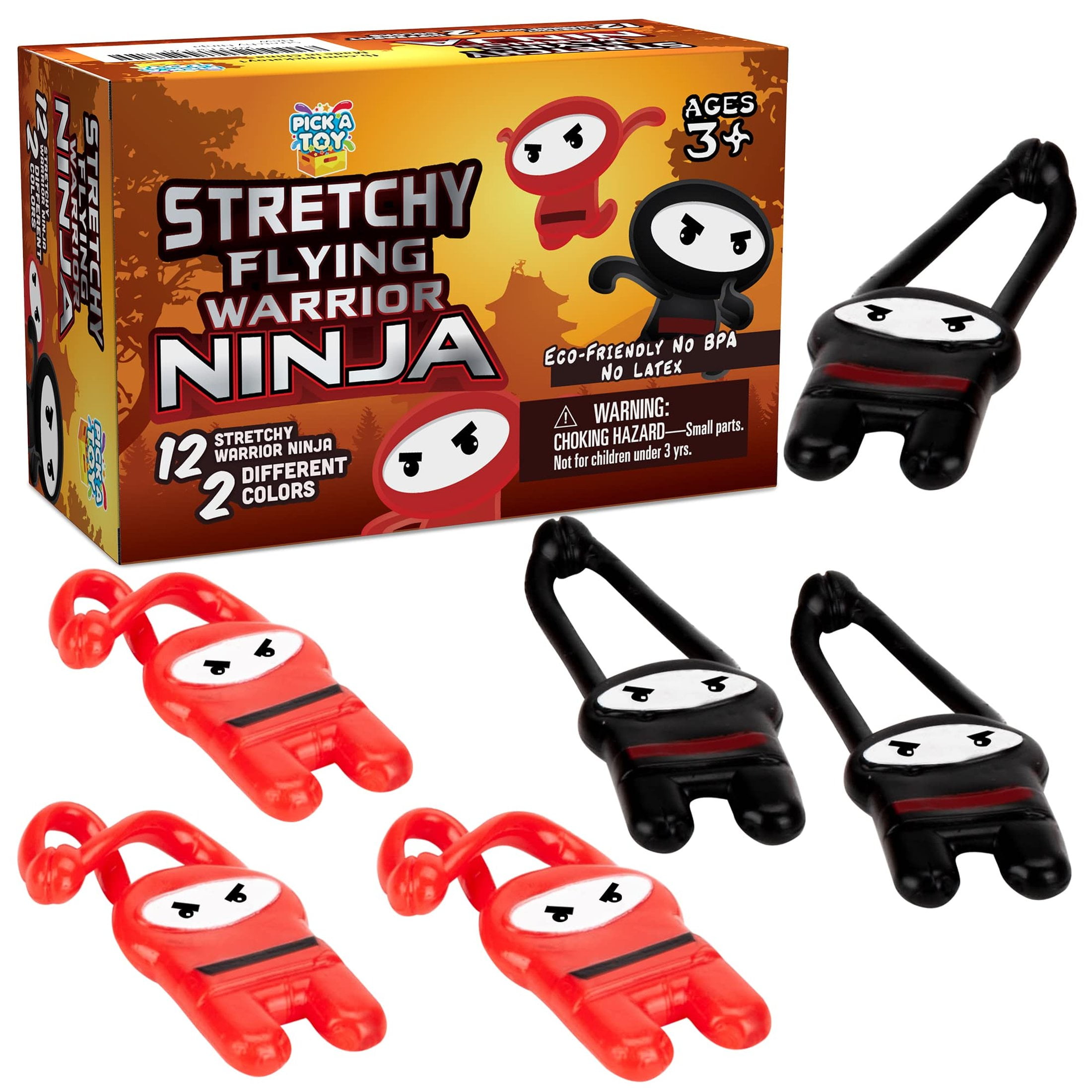 NinjaFlex Slingshot Ninjas - 12 Pack Elastic Flying Warriors for Kids ...