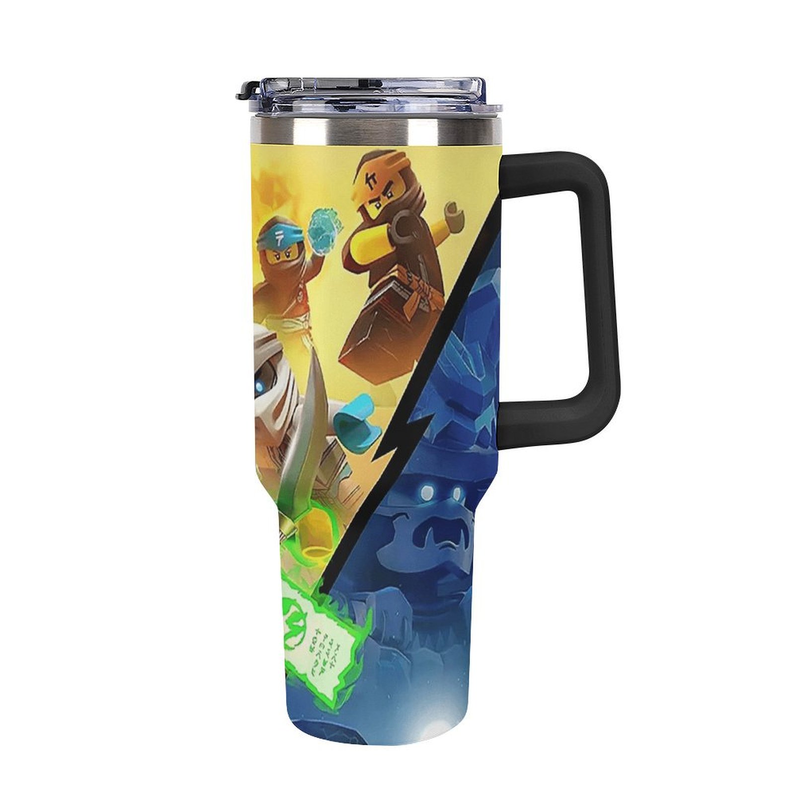 Ninjago 40 Oz Tumbler With Handle And Straw, Stainless Steel Vacuum ...