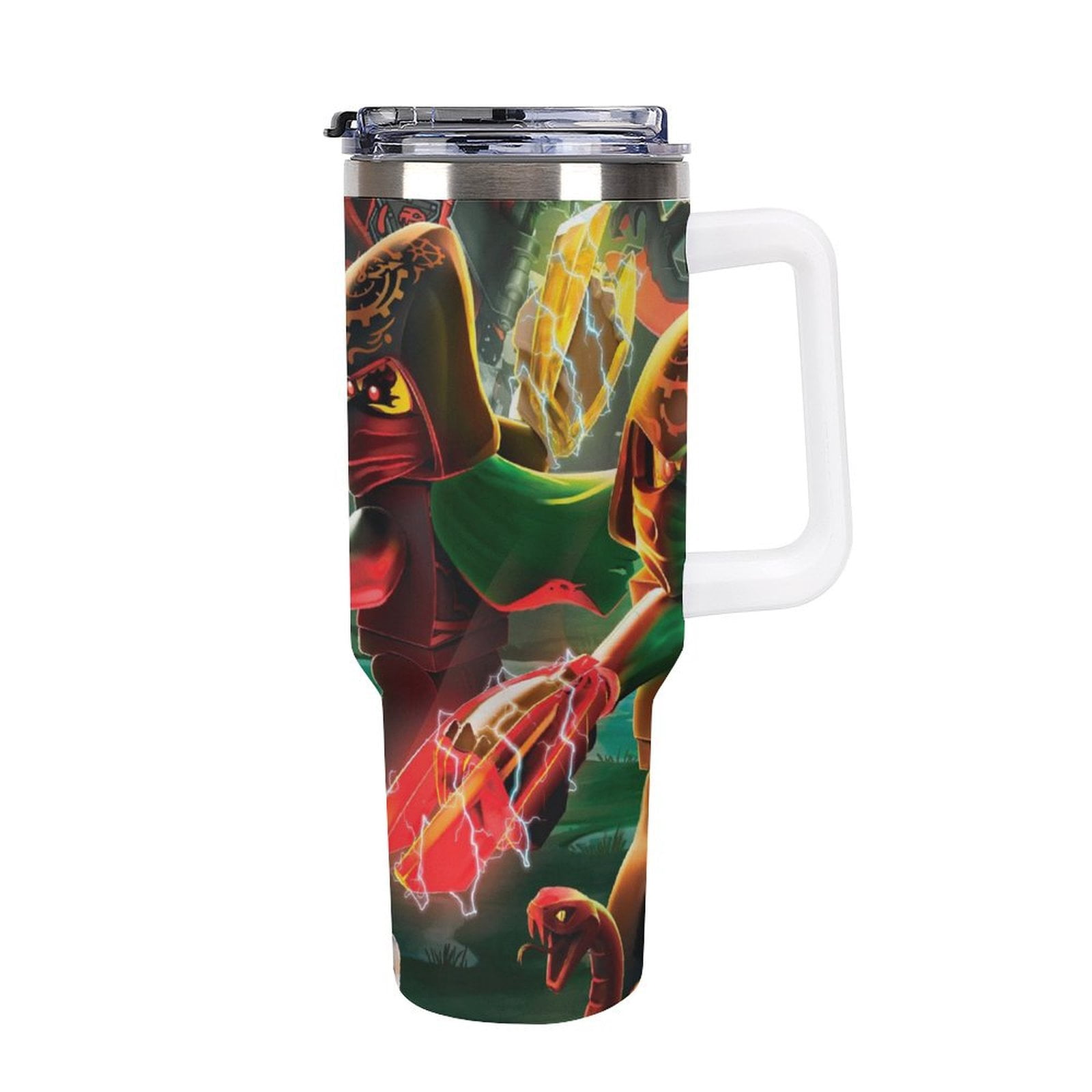 Ninjago 40 Oz Tumbler With Handle And Straw, Stainless Steel Vacuum ...