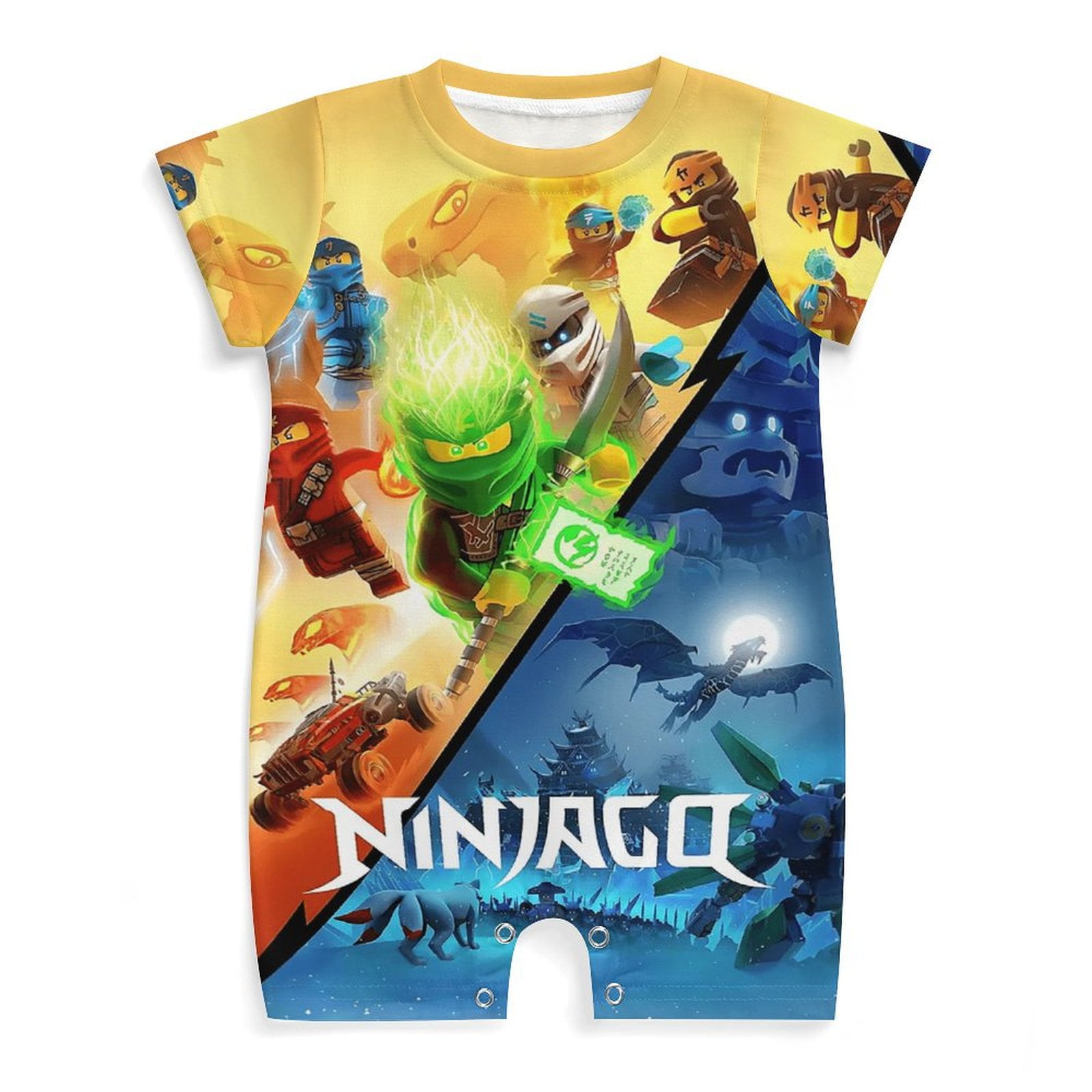 Ninjago Baby Boy Girl Short Sleeve Romper Clothing Set Print Cartoon ...