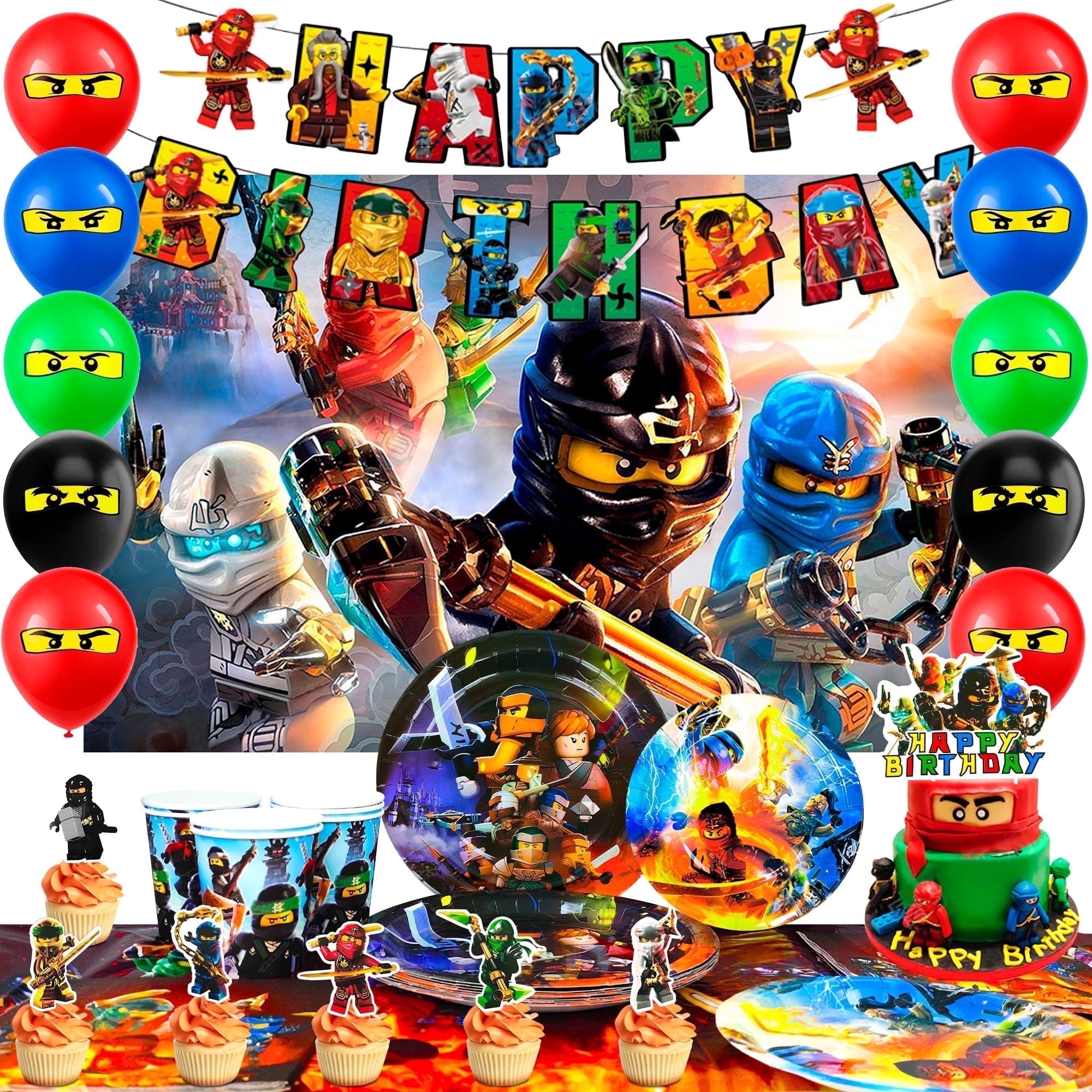 Ninjago Birthday Decorations,82pcs Ninjago Party Decorations&Ninjago ...
