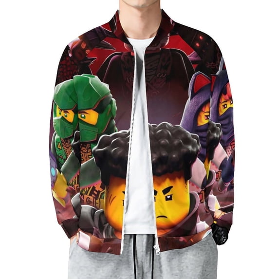 Ninjago Dragons Fashion Jacket Mens Windbreaker Coat Lightweight Zipper ...