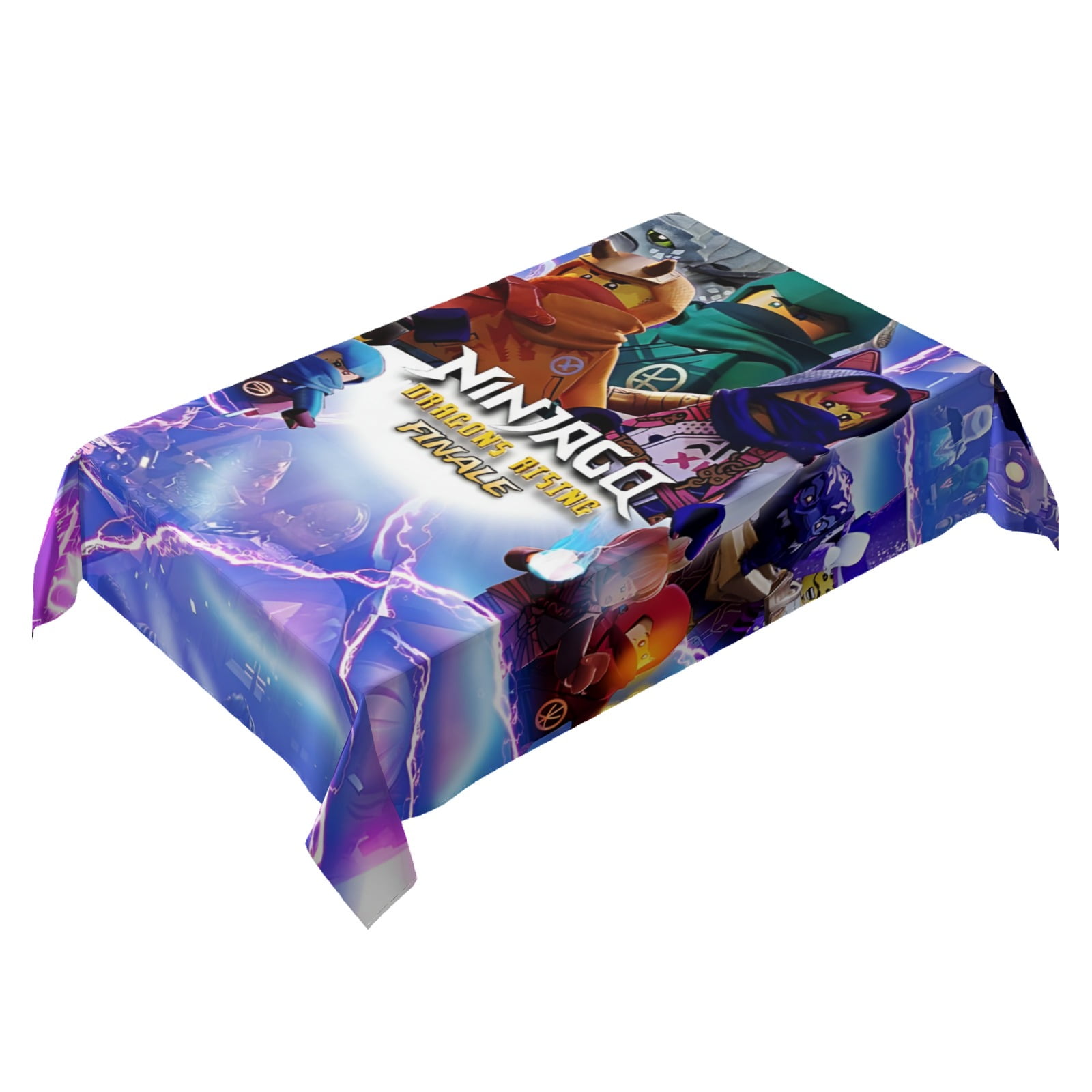 Ninjago Dragons Rising square tablecloth has an iconic print, fits most ...