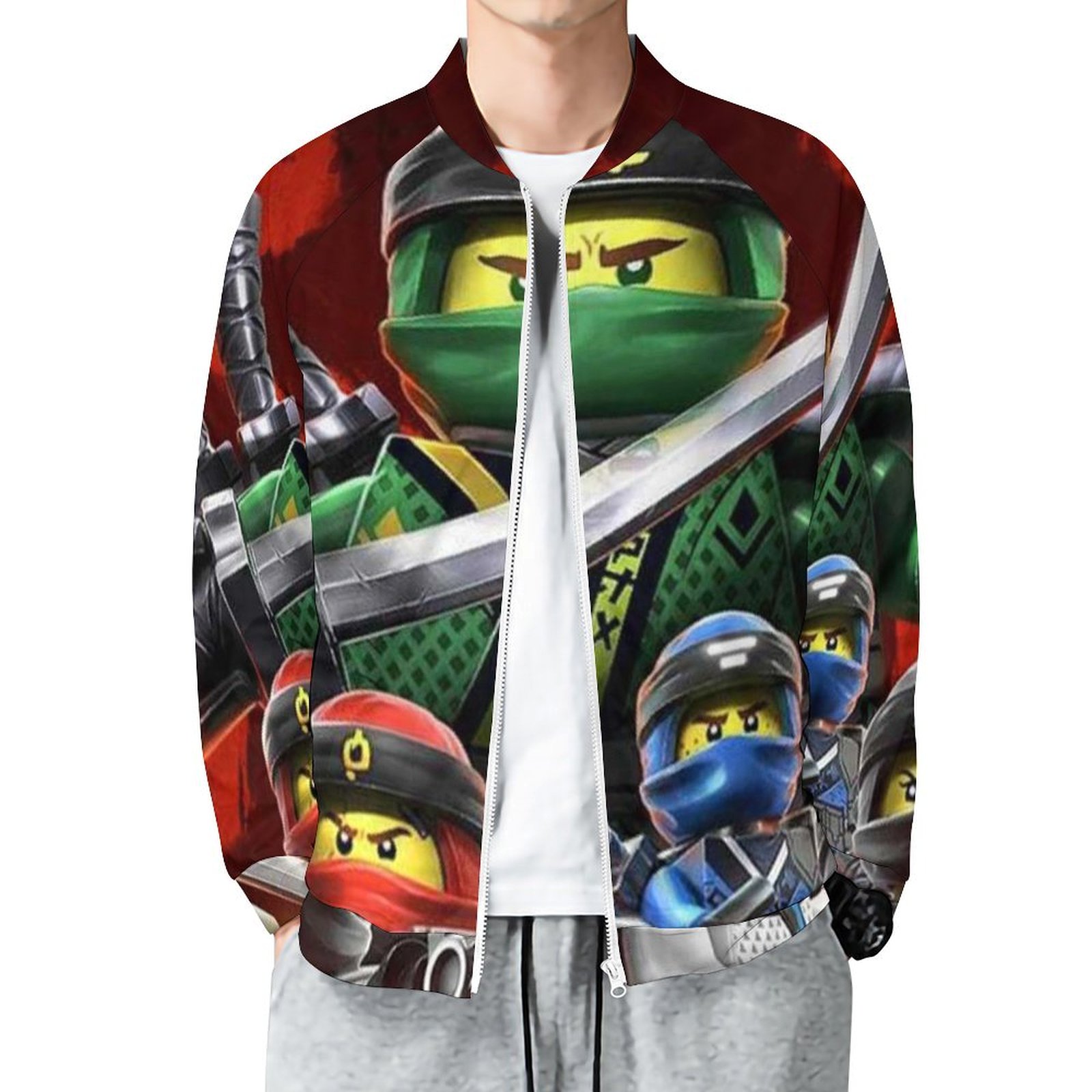 Ninjago Fashion Jacket Mens Windbreaker Coat Lightweight Zipper Clothes ...