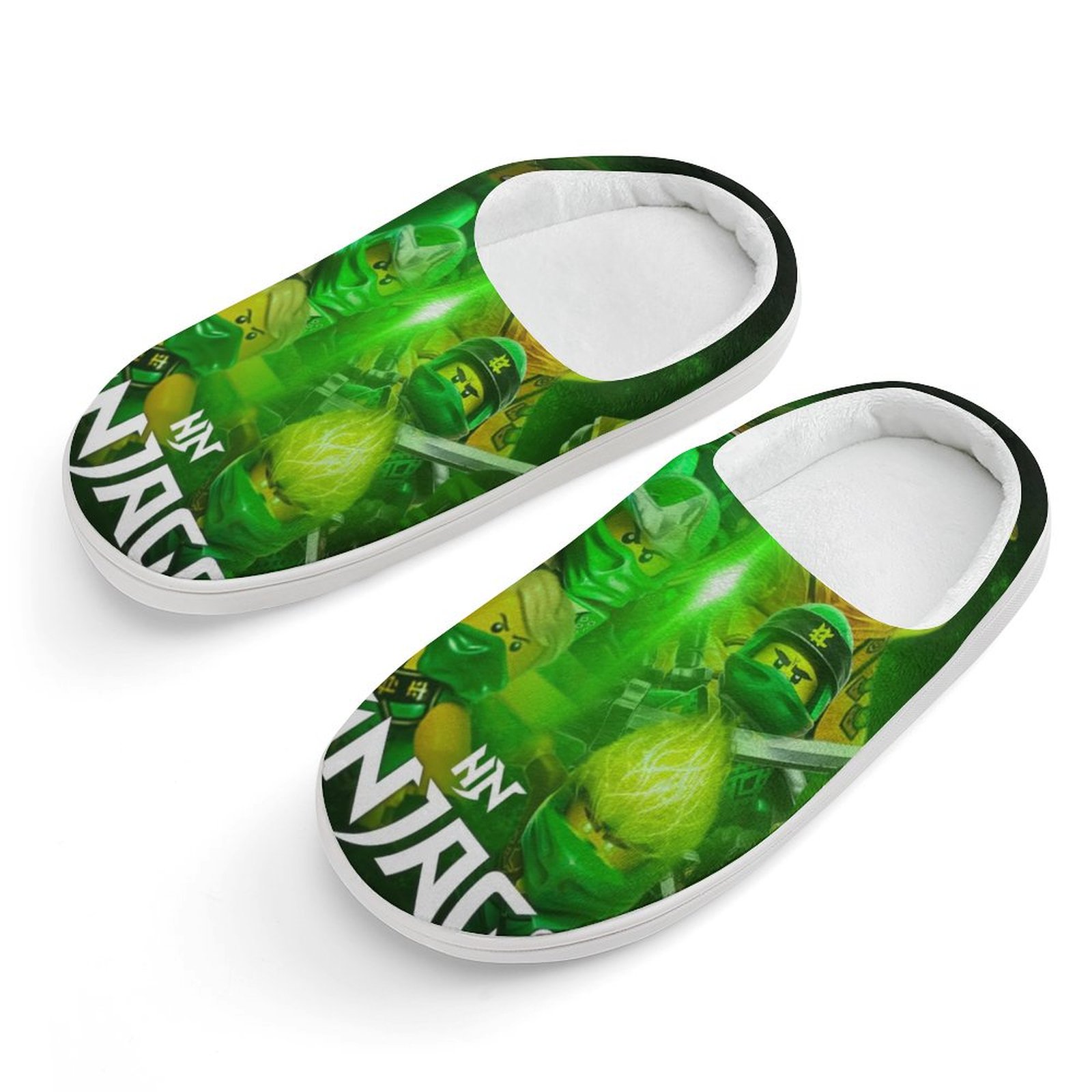 Ninjago Green Soft Plush Slippers for Boys Girls Winter Warm Cotton ...