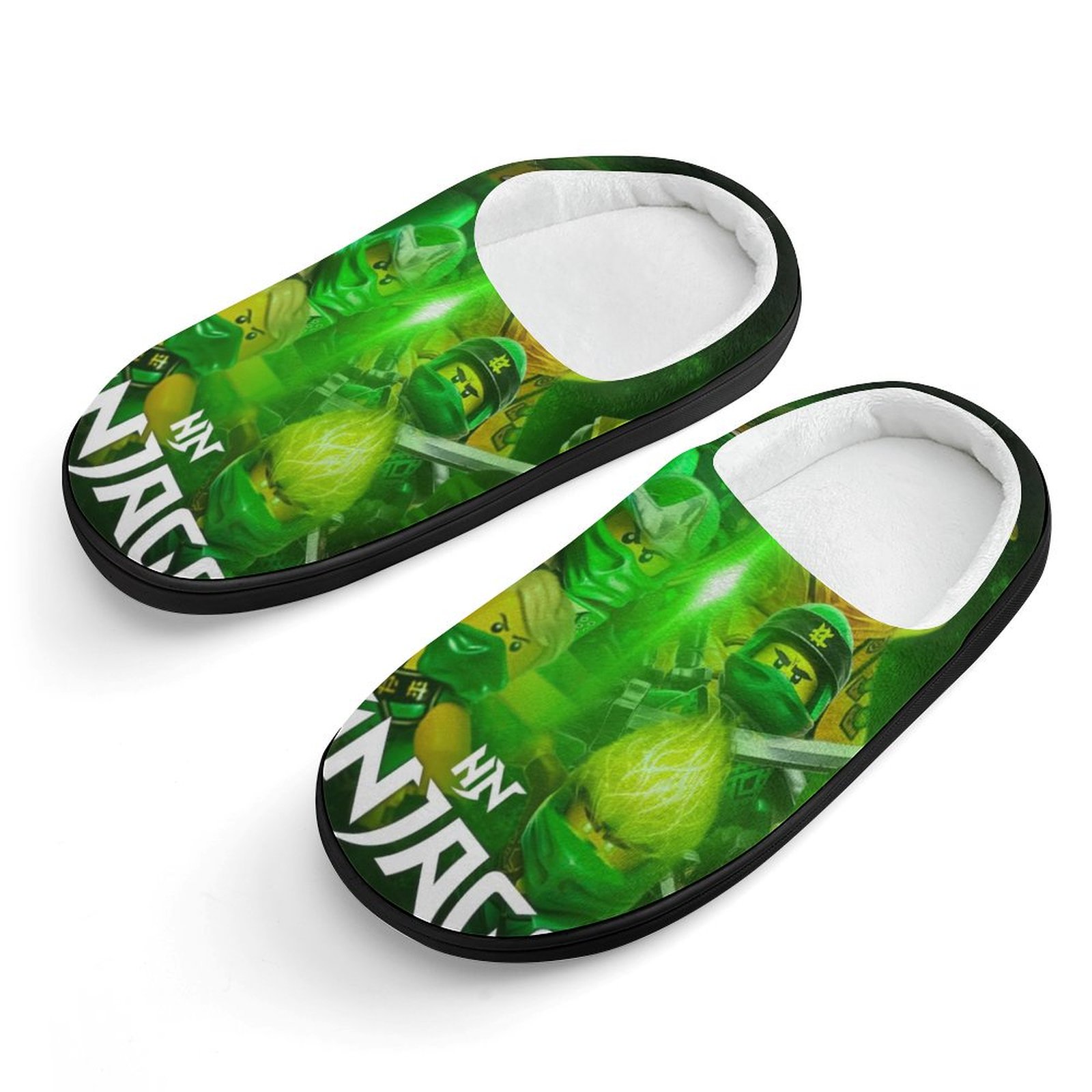 Ninjago Green Soft Plush Slippers for Boys Girls Winter Warm Cotton ...