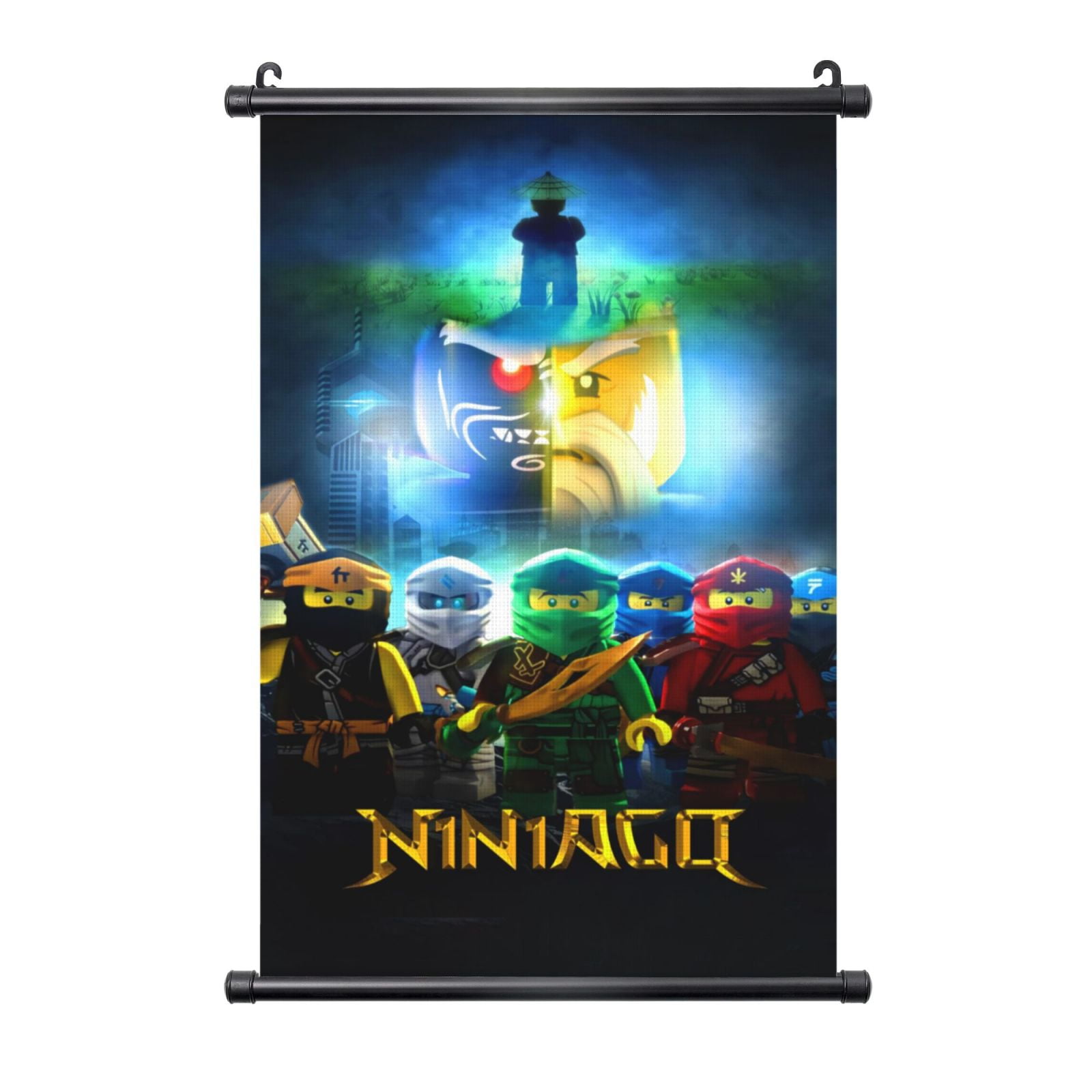 Ninjago Hanging Poster, Black Plastic Shaft Wall Hanging Posters Scroll ...