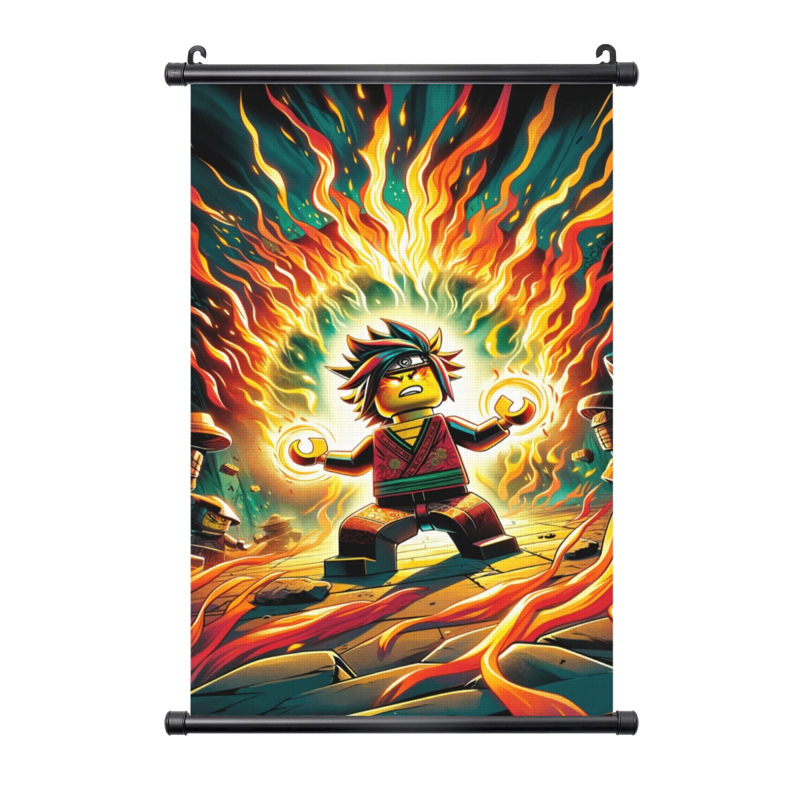 Ninjago Hanging Poster, Black Plastic Shaft Wall Hanging Posters Scroll ...