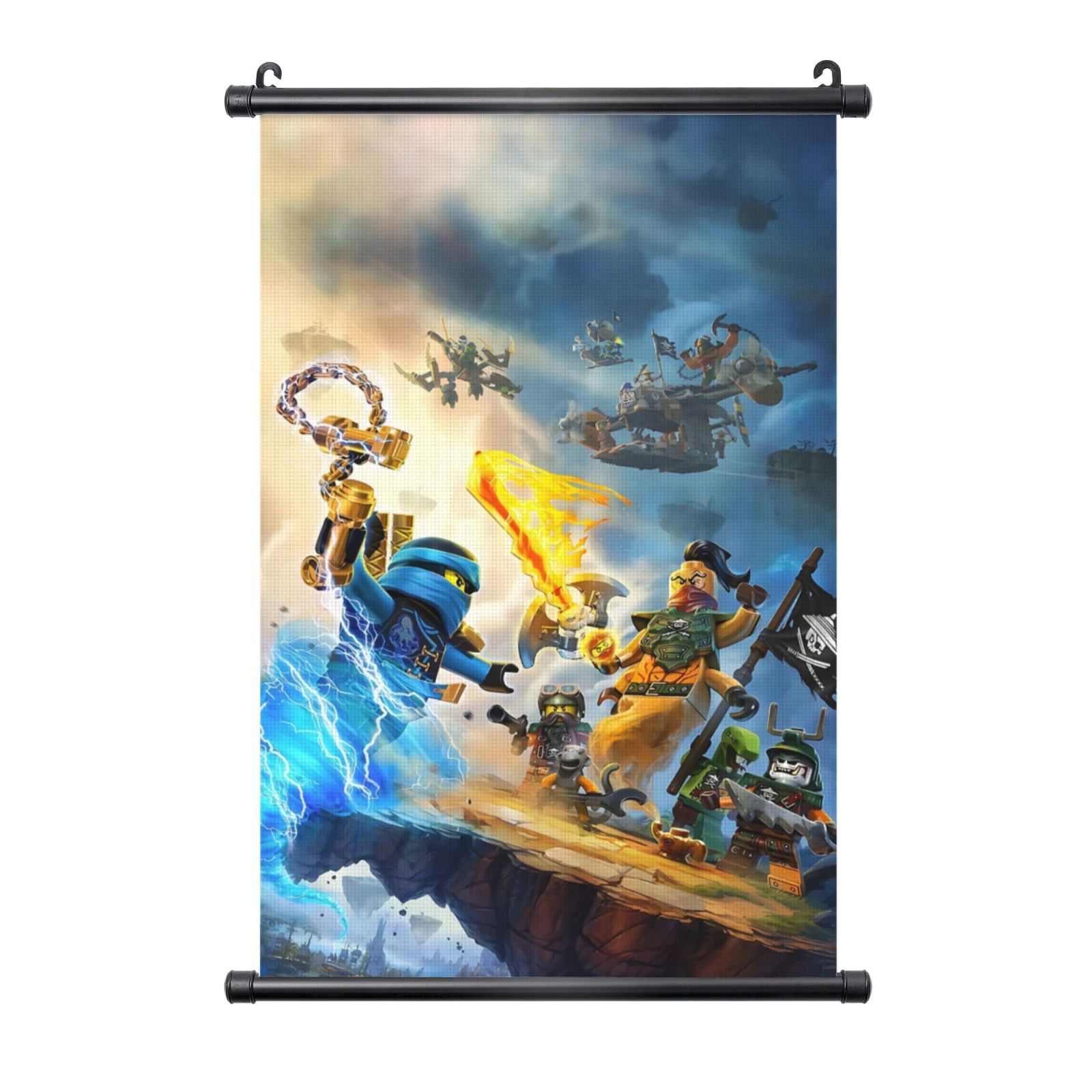Ninjago Hanging Poster, Black Plastic Shaft Wall Hanging Posters Scroll ...