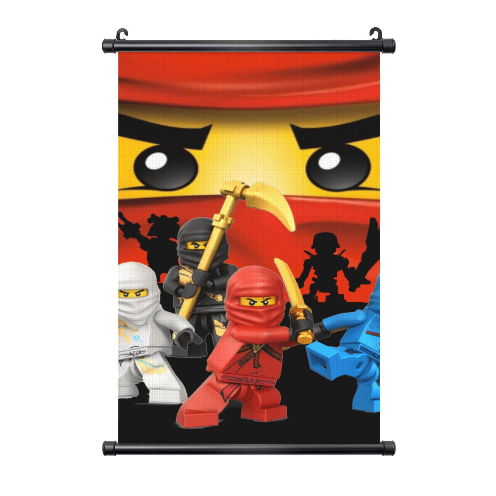 Ninjago Hanging Poster, Black Plastic Shaft Wall Hanging Posters Scroll ...