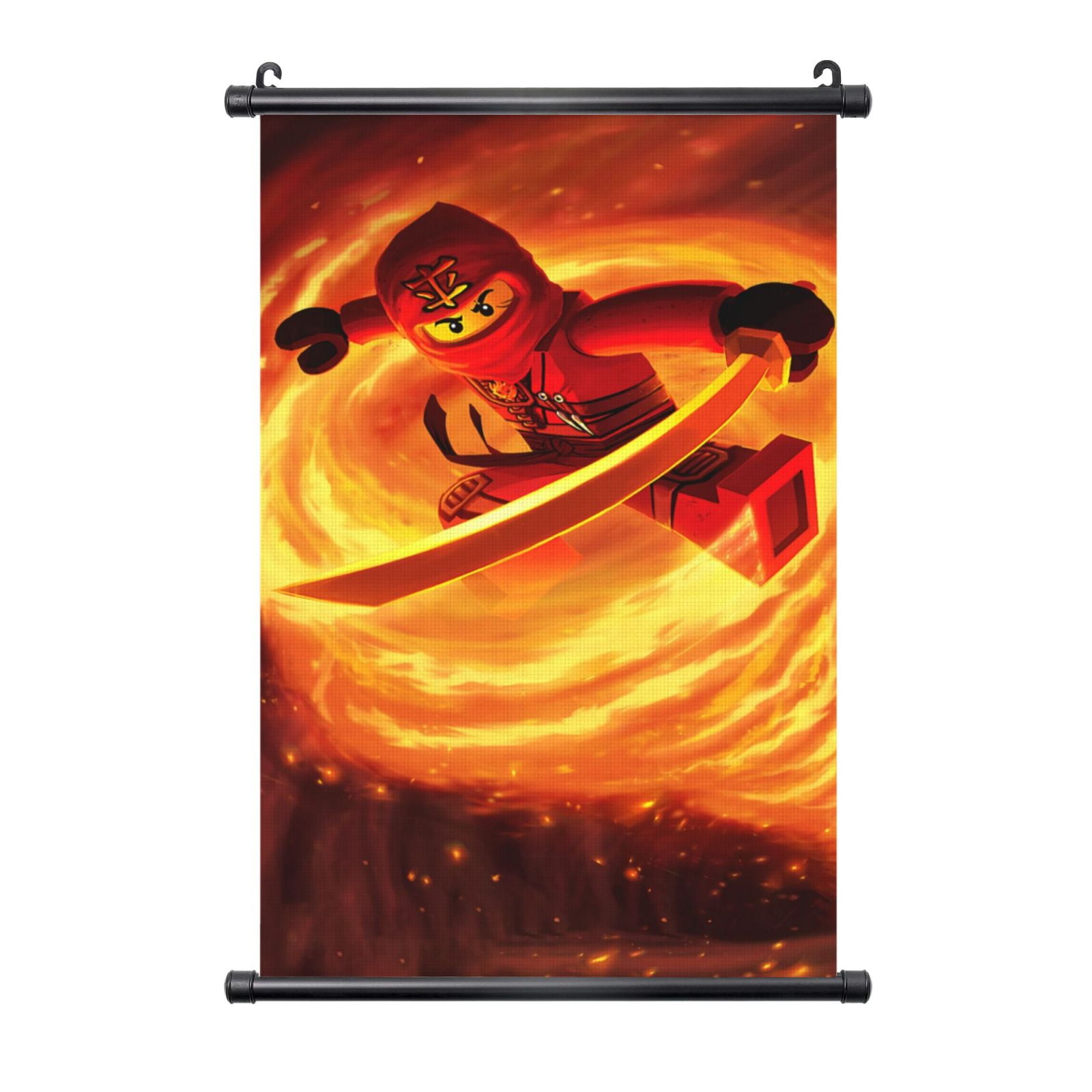 Ninjago Hanging Poster, Black Plastic Shaft Wall Hanging Posters Scroll ...