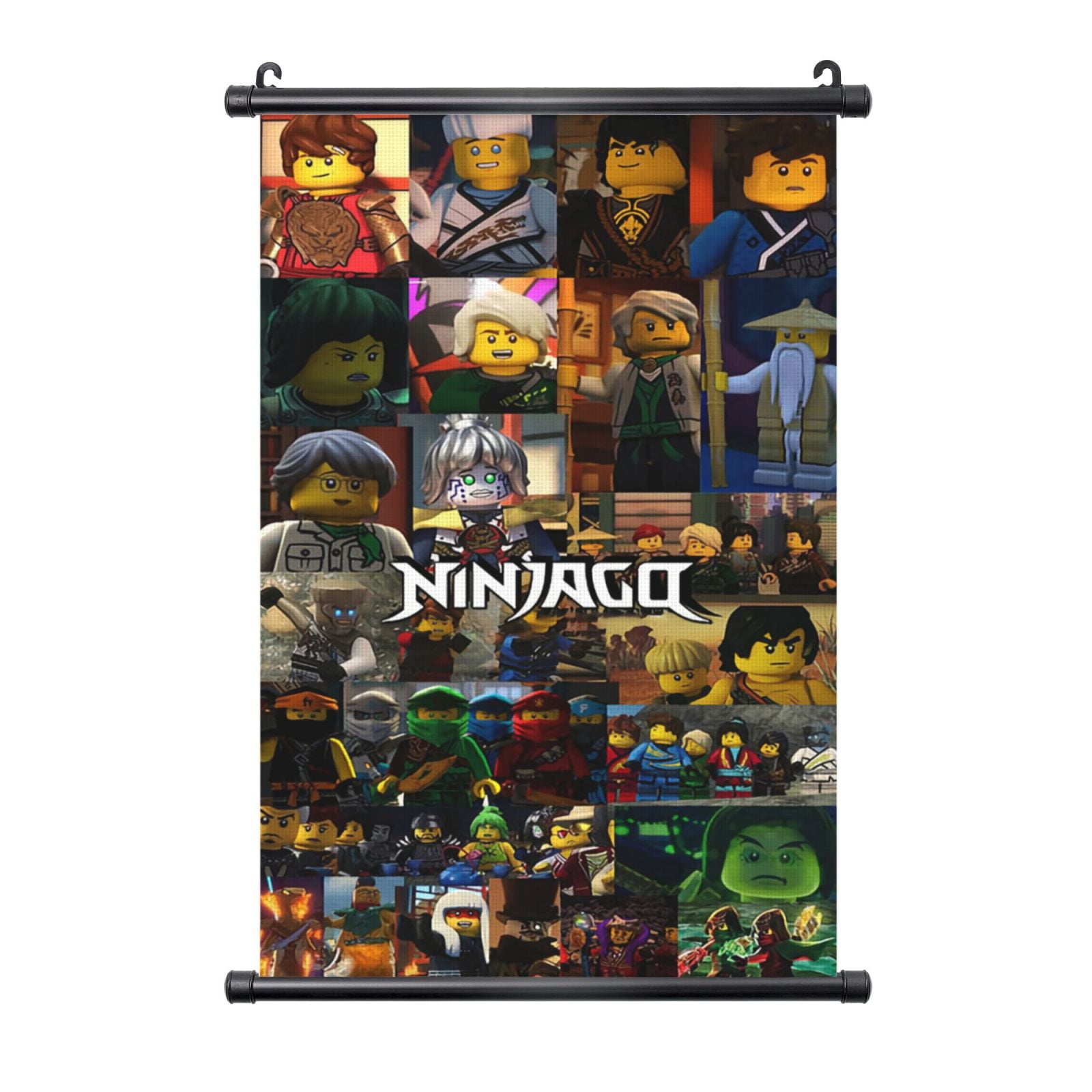 Ninjago Hanging Poster, Black Plastic Shaft Wall Hanging Posters Scroll ...