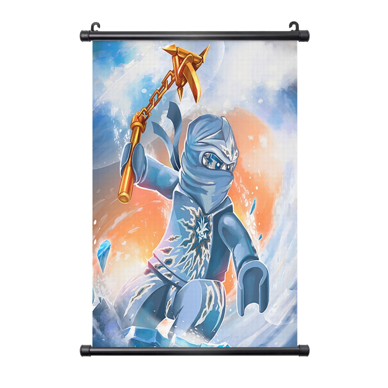 Ninjago Hanging Poster, Black Plastic Shaft Wall Hanging Posters Scroll ...