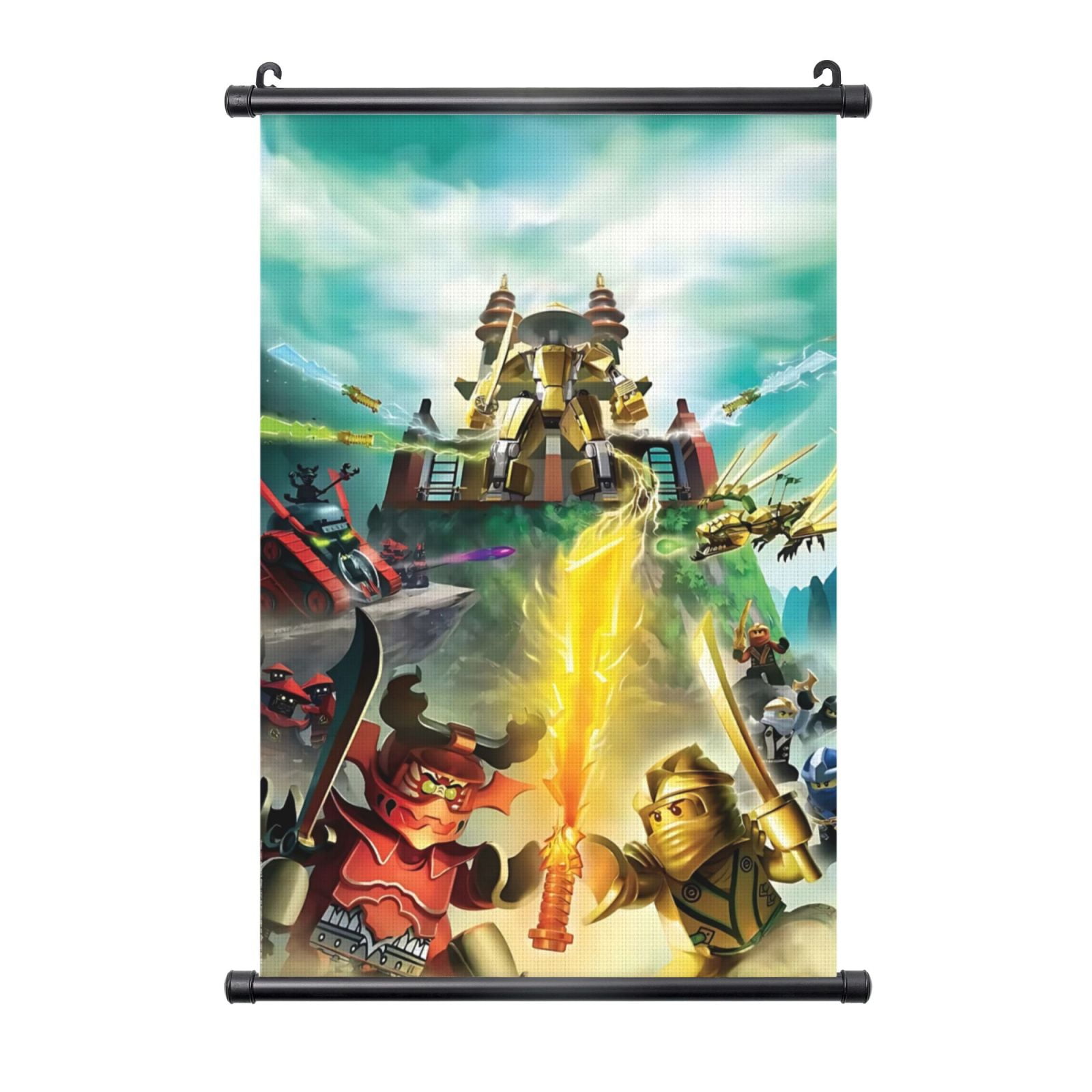 Ninjago Hanging Poster, Black Plastic Shaft Wall Hanging Posters Scroll ...
