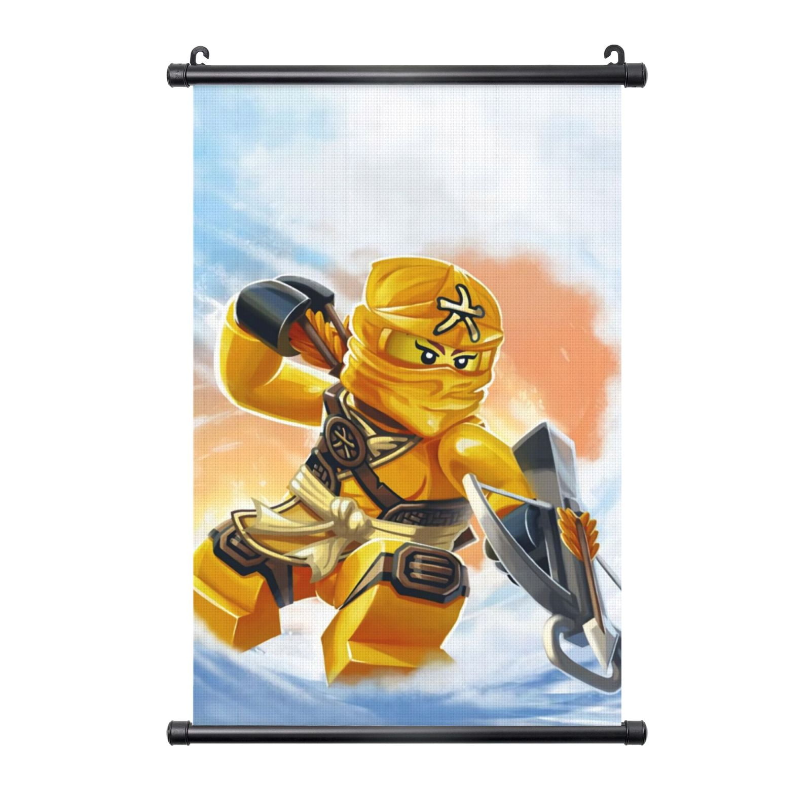 Ninjago Hanging Poster, Black Plastic Shaft Wall Hanging Posters Scroll ...