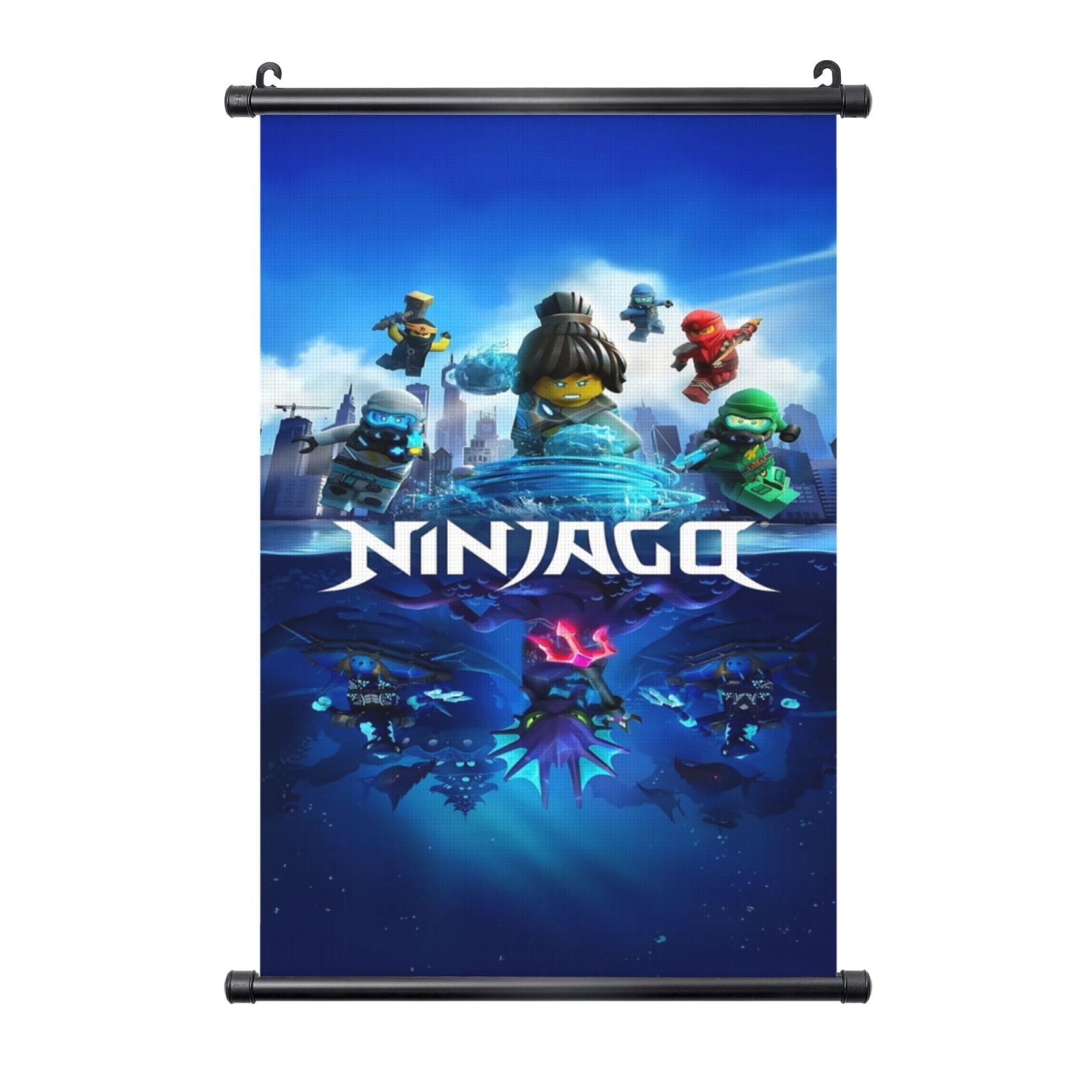 Ninjago Hanging Poster, Black Plastic Shaft Wall Hanging Posters Scroll ...