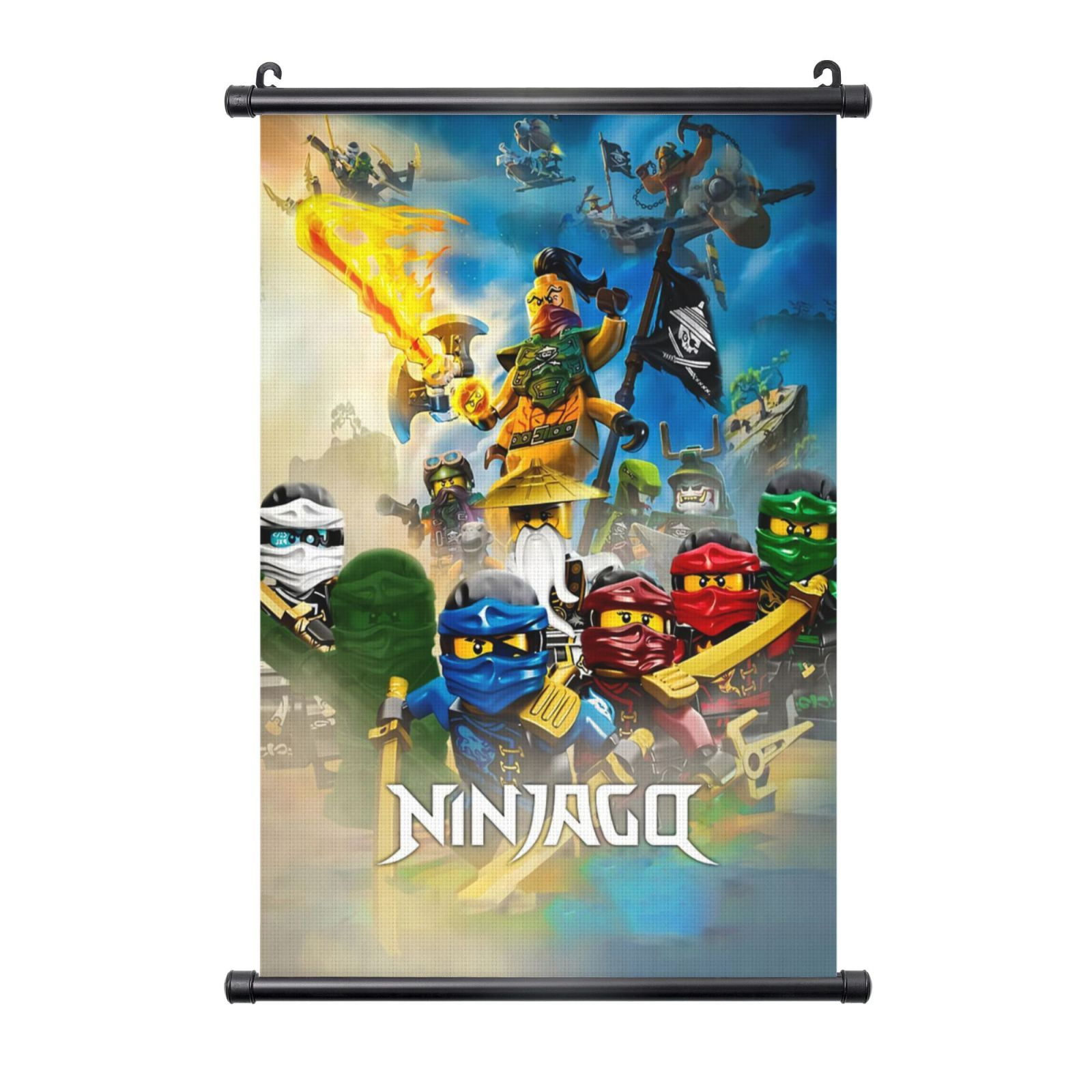 Ninjago Hanging Poster, Black Plastic Shaft Wall Hanging Posters Scroll ...