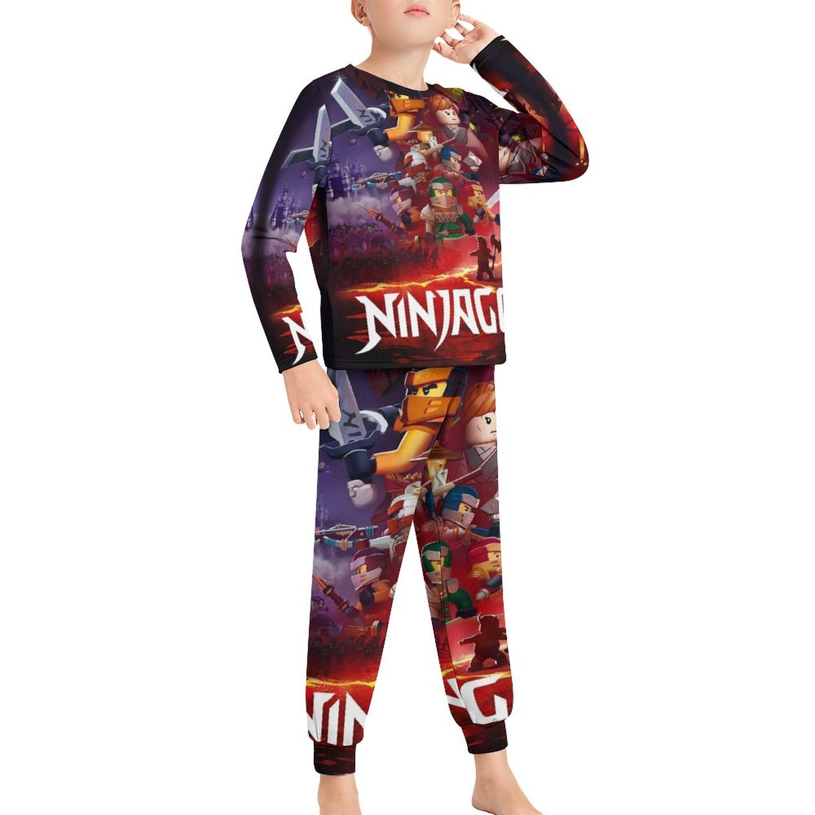 Ninjago Ki-ds Pajamas 2 Piece Pjs Set Little Big Bo-ys Gi-rls Sleepwear ...