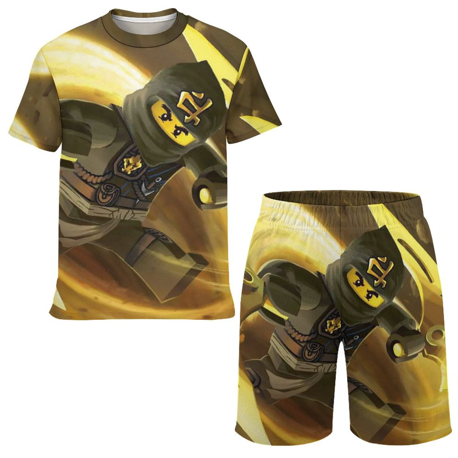 Ninjago Kids Short Sleeve T-Shirt And Mesh Shorts Outfit Set for Boys ...