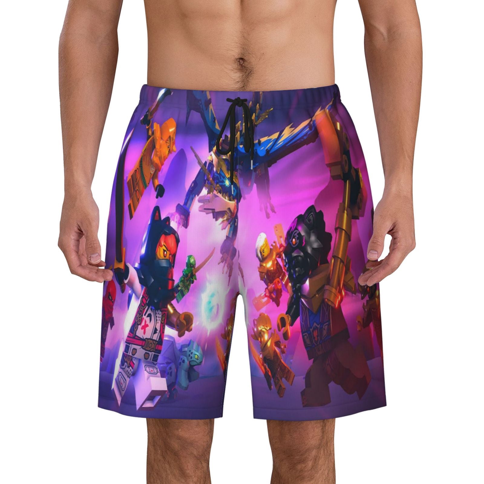 Ninjago Mens Swim Trunks Quick Dry Board Shorts With Mesh Lining, Beach ...
