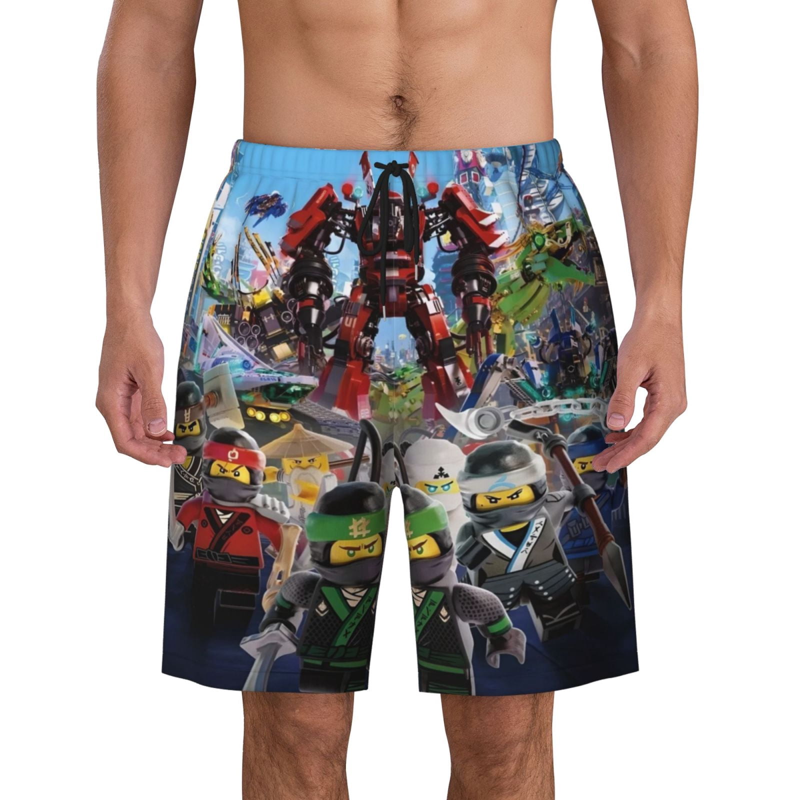 Ninjago Mens Swim Trunks Quick Dry Board Shorts With Mesh Lining, Beach ...