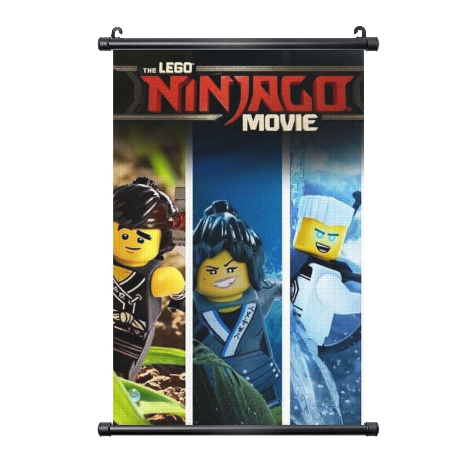 Ninjago Movie Black Plastic Shaft Hanging Poster Canvas Wall Hanging ...