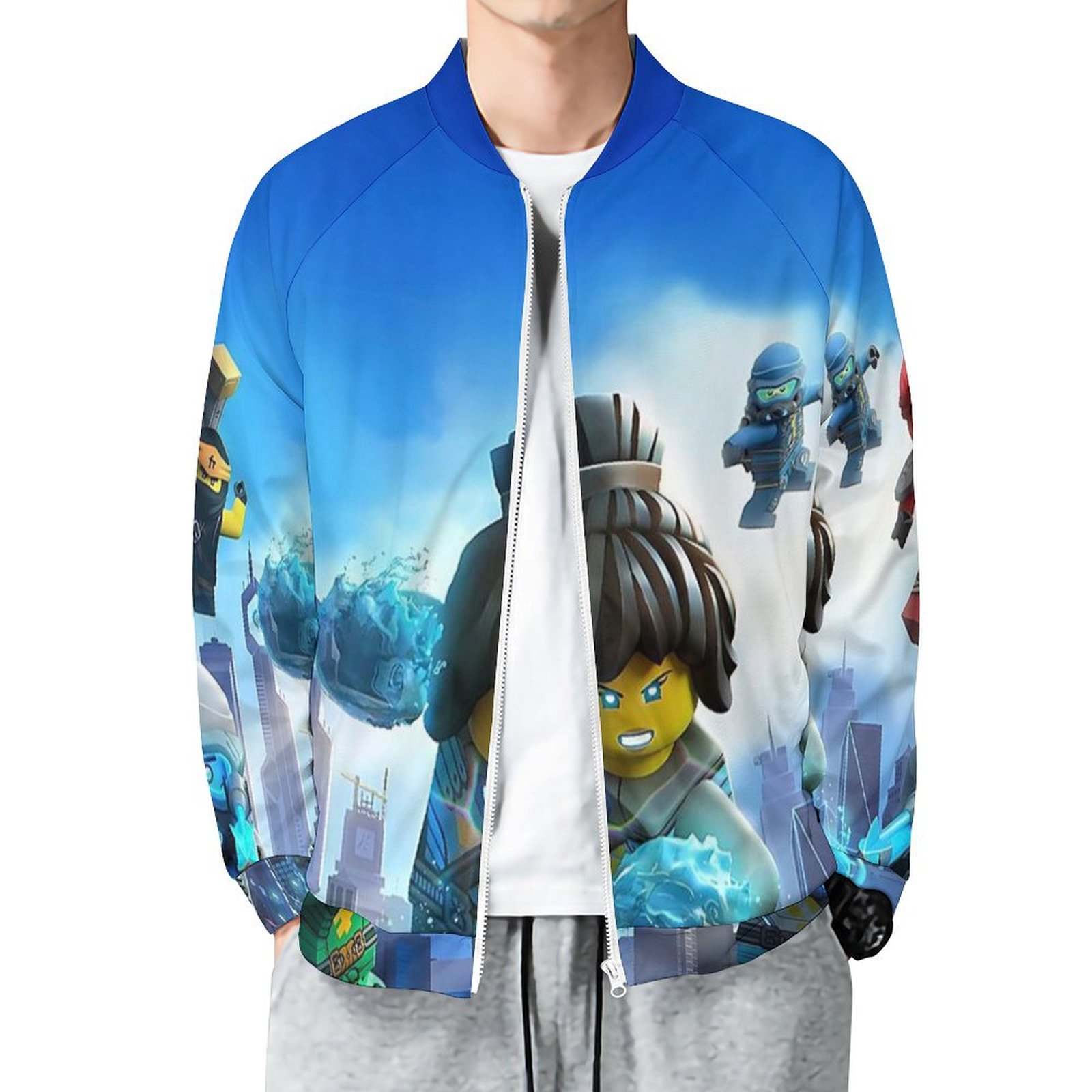 Ninjago Poster Fashion Jacket Mens Windbreaker Coat Lightweight Zipper ...