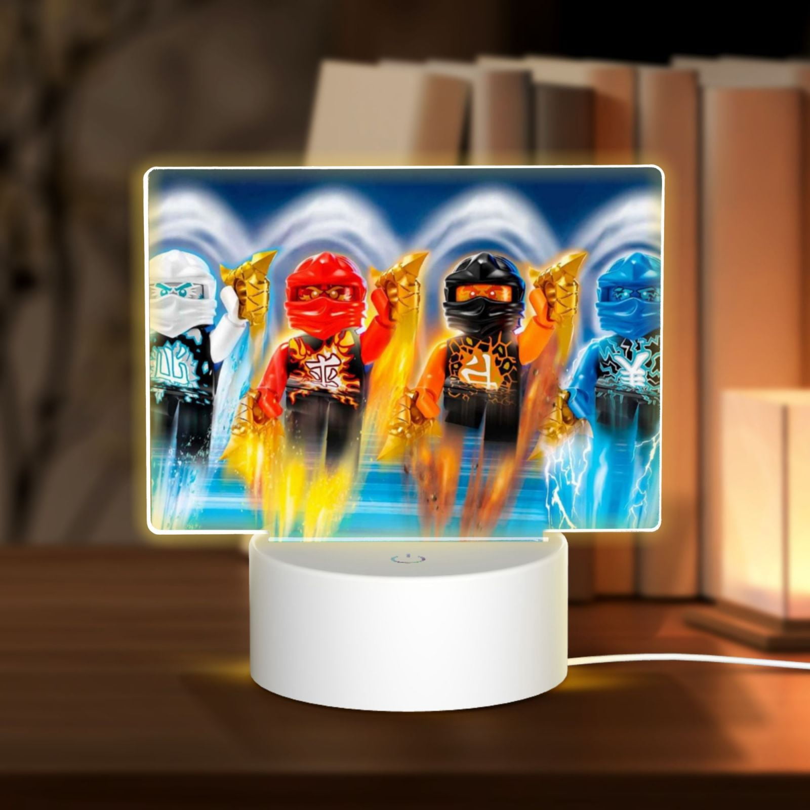 Ninjago Power Rectangular Acrylic Night Light Adjustable 3 Light Modes ...