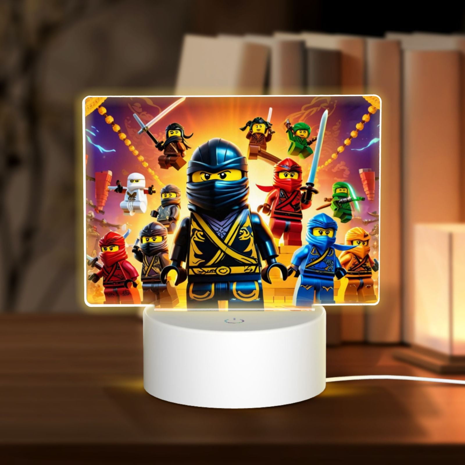Ninjago Rectangular Acrylic Night Light Adjustable 3 Light Modes USB ...