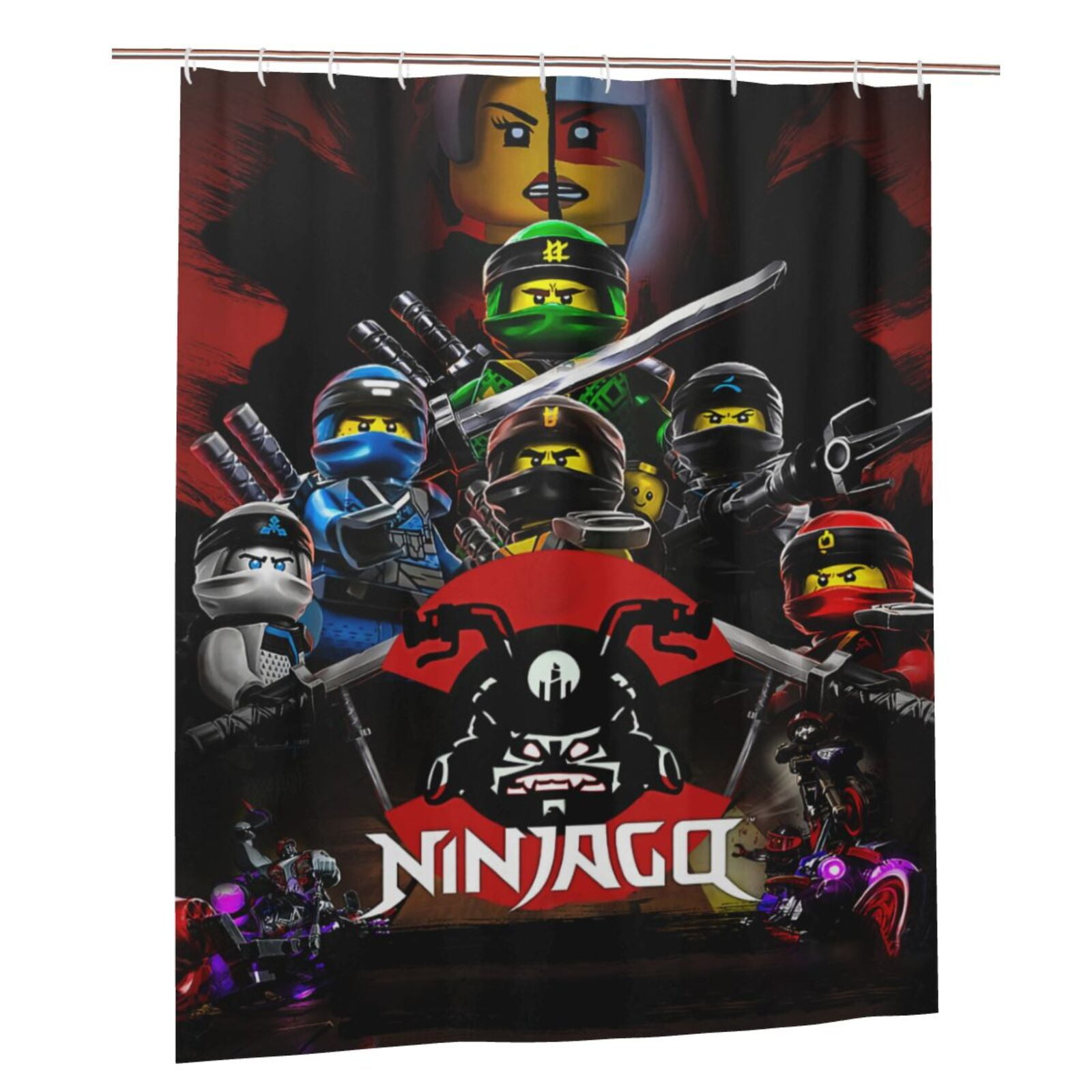 Ninjago Shower Curtain, Lovely Cartoon Shower Curtains Set for Kids ...