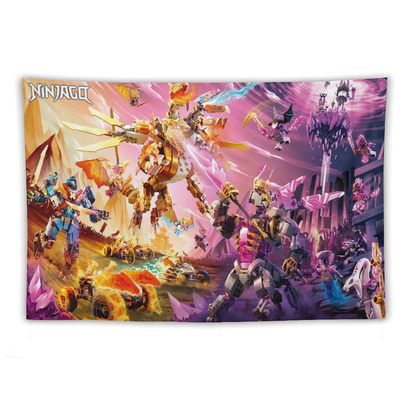 Ninjago Tapestry Anime Poster Wall Hanging Art Decor For Living Room ...