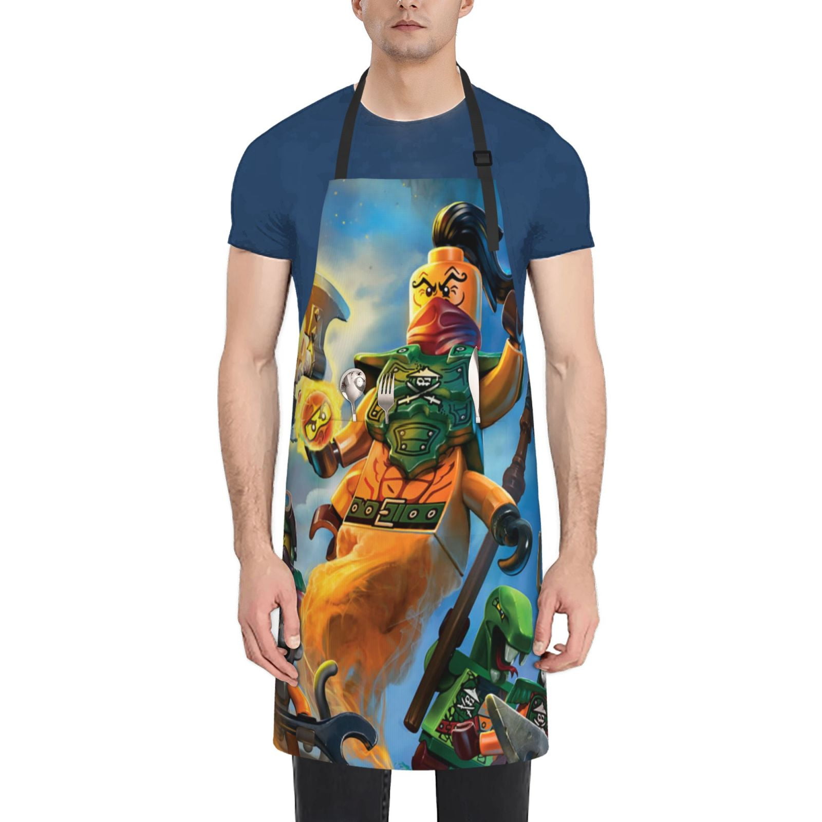 Ninjago Waterproof Cooking Aprons, Adjustable Bib Soft Chef Apron With ...