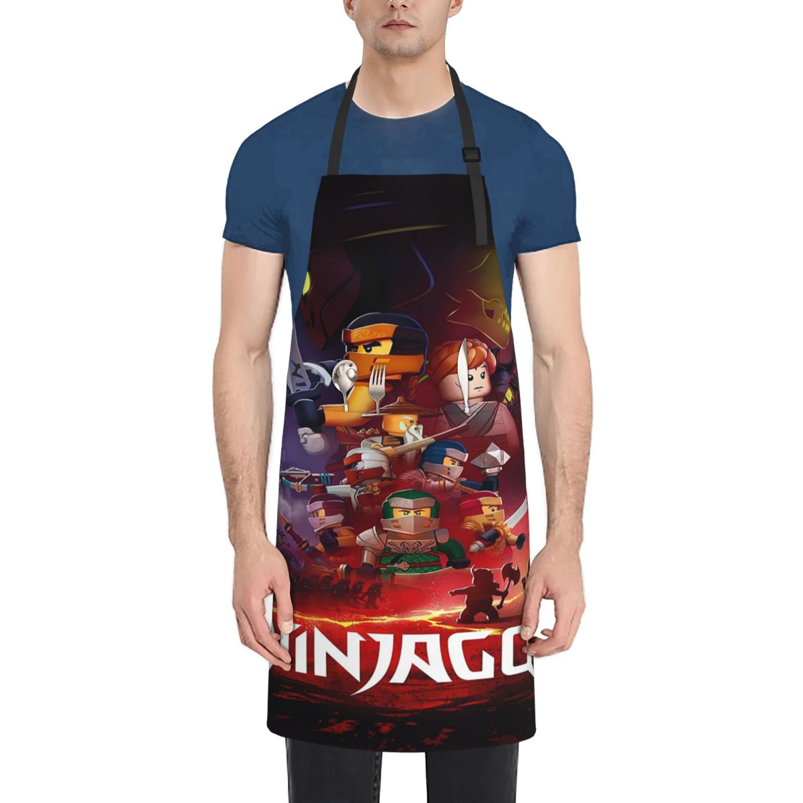 Ninjago Waterproof Cooking Aprons, Adjustable Bib Soft Chef Apron With ...
