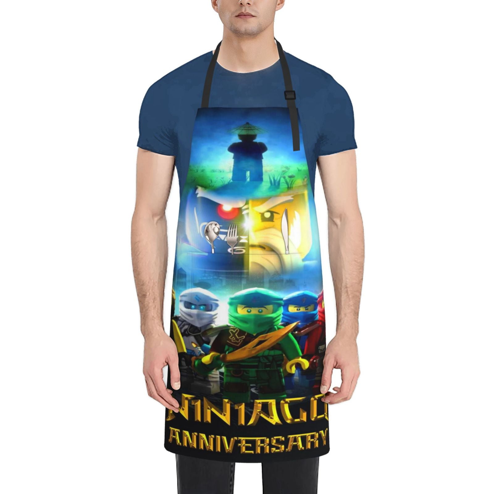 Ninjago Waterproof Cooking Aprons, Adjustable Bib Soft Chef Apron With ...