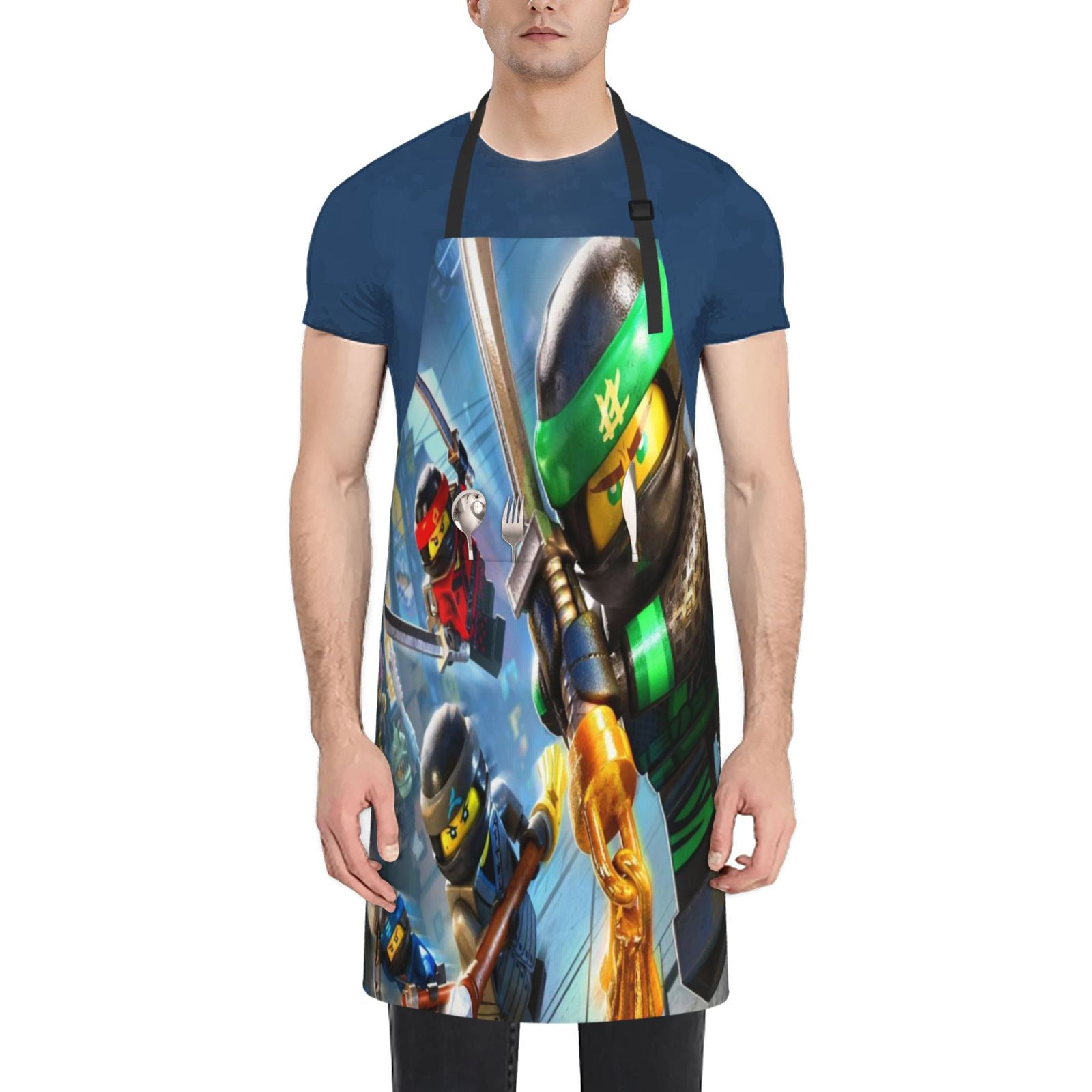 Ninjago Waterproof Cooking Aprons, Adjustable Bib Soft Chef Apron With ...